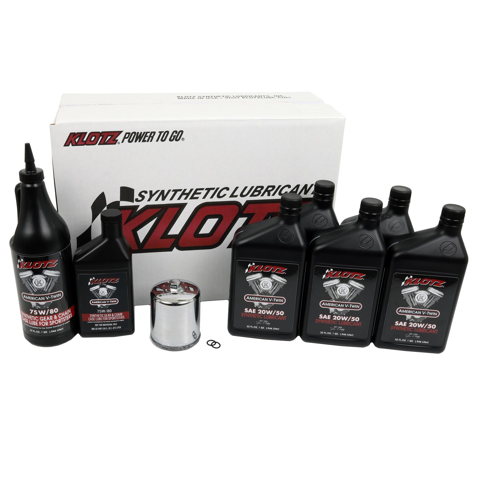 Klotz KH-110 Klotz Synthetic Premium V-Twin Oil Service Kits | Summit ...