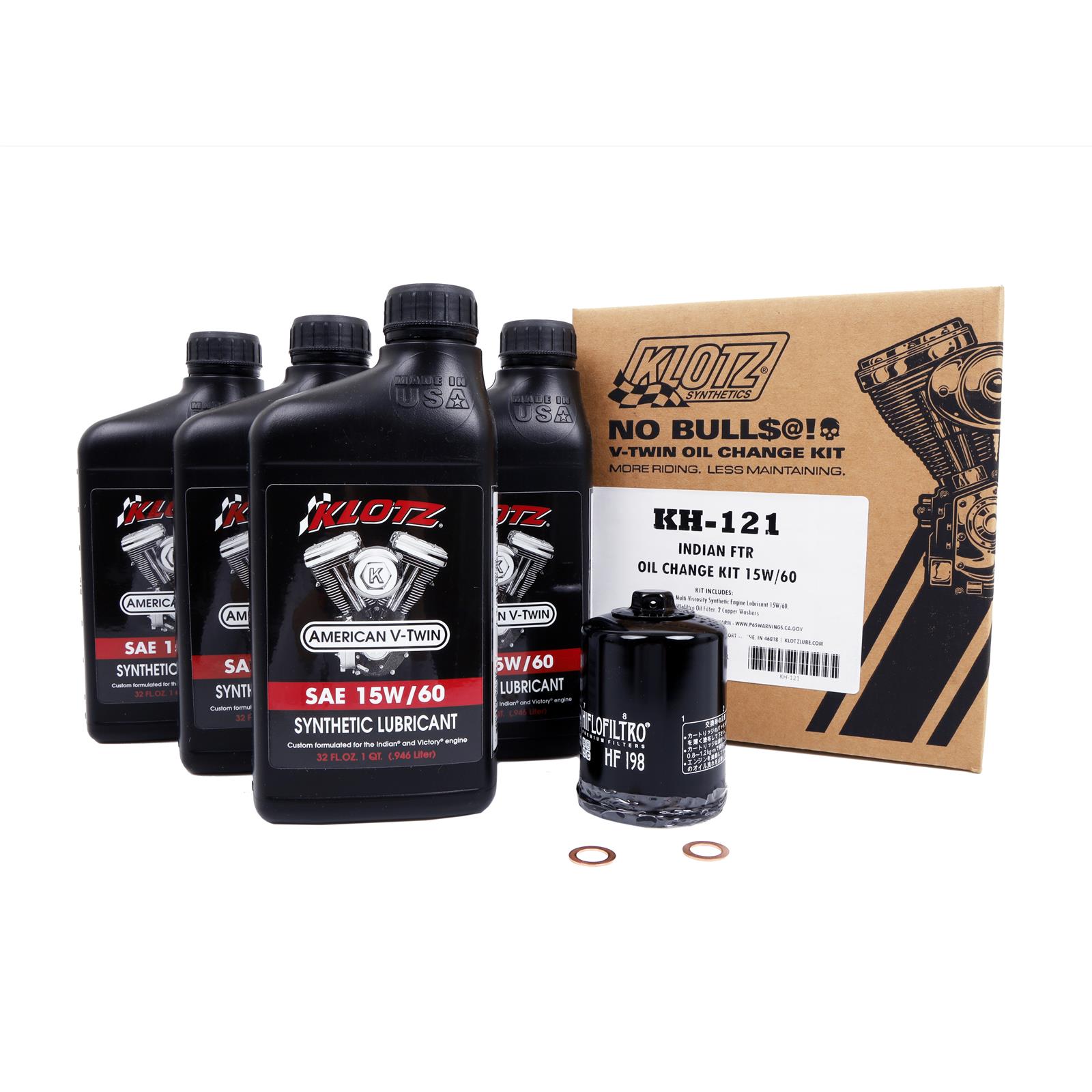 Klotz KH-121 Klotz Synthetic Basic V-Twin Oil Service Kits | Summit Racing
