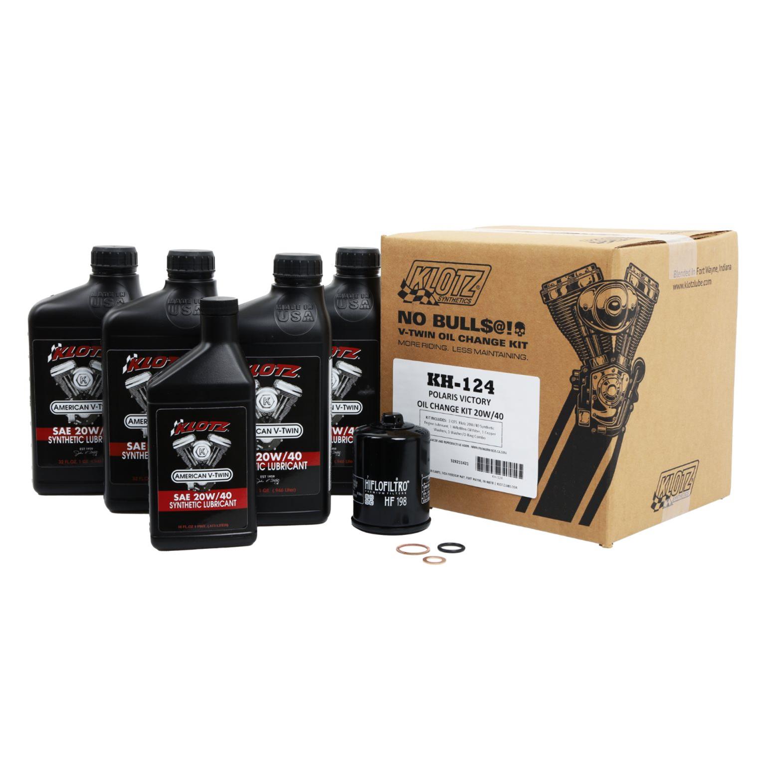 Klotz KH-124 Klotz Synthetic Basic V-Twin Oil Service Kits | Summit Racing