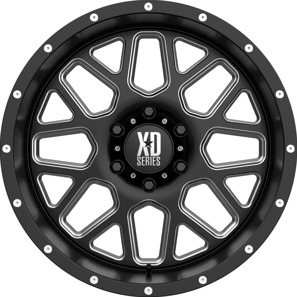KMC XD82021063924N KMC XD820 Grenade Satin Black Wheels with Milled ...