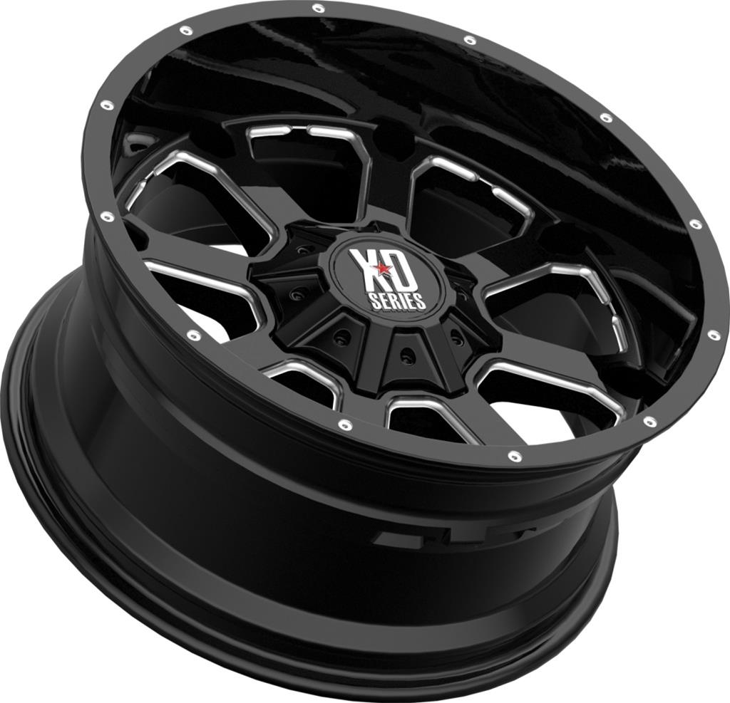 KMC XD82521087324N KMC XD825 Buck 25 Gloss Black Wheels with Milled ...