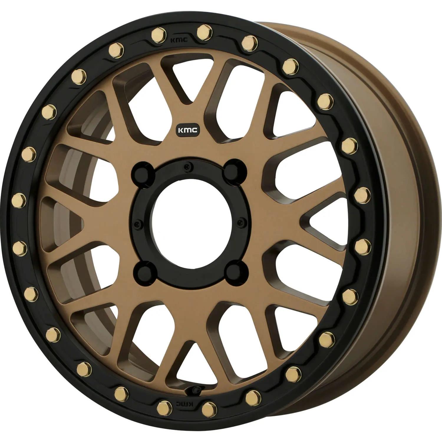KMC KS235 Grenade Beadlock Satin Bronze Wheels | Summit Racing