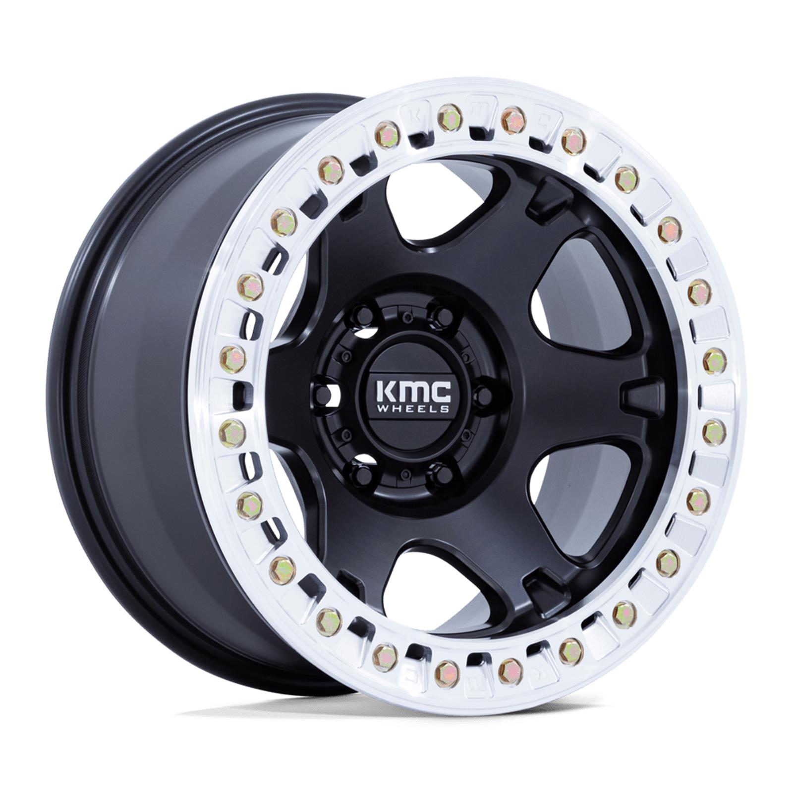 KMC KM238 VI Satin Black with Machined Beadlock Wheels | Summit Racing