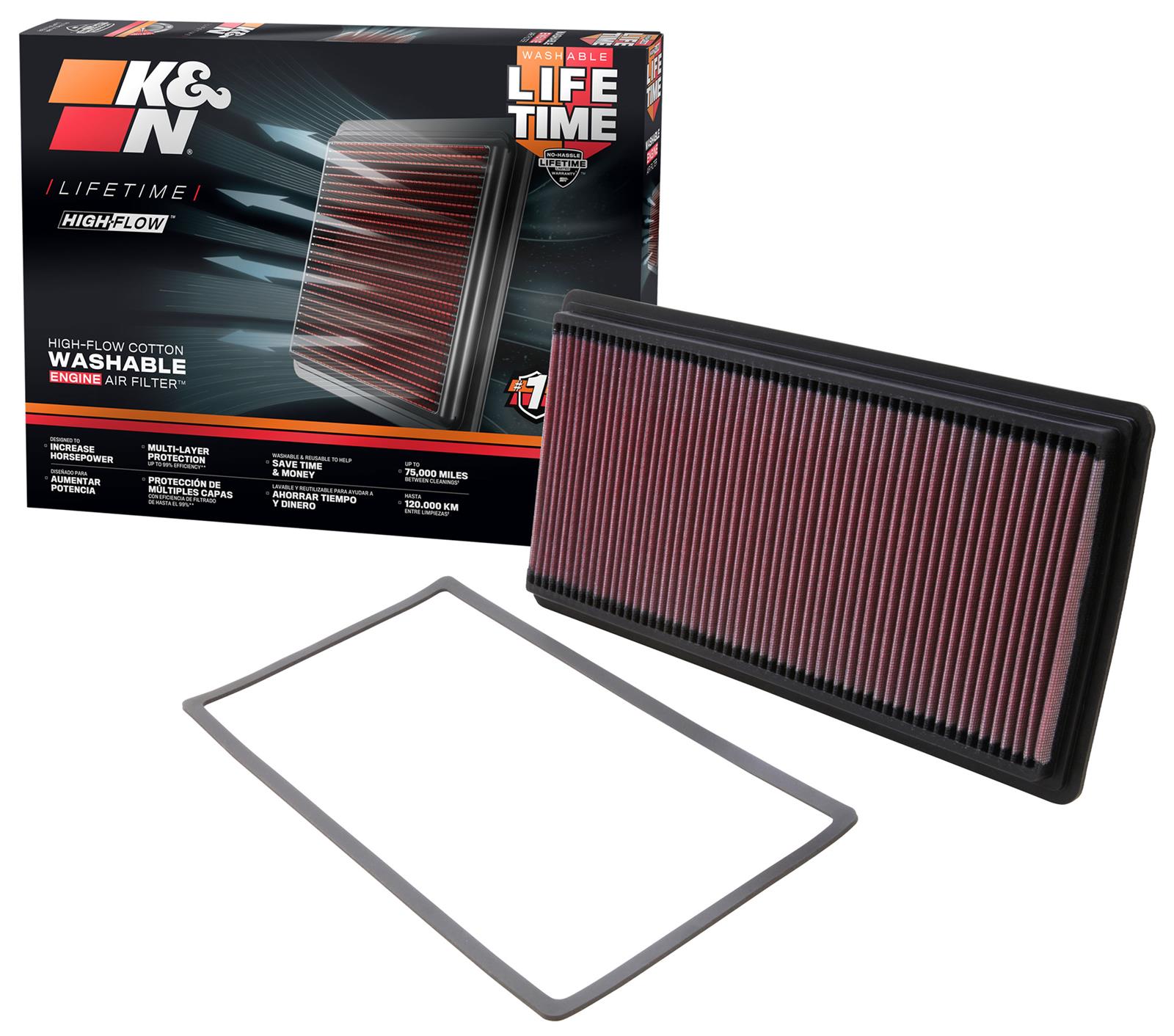K&N 33-2118 K&N Washable Lifetime Performance Air Filters | Summit Racing