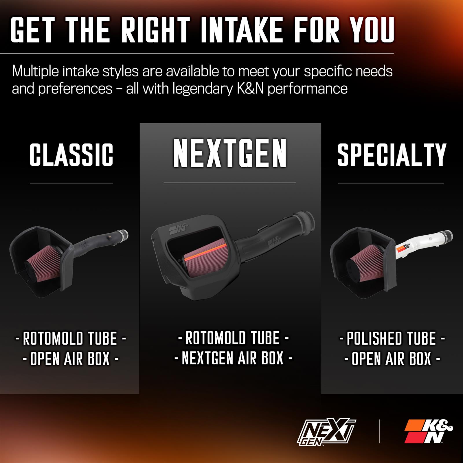 K&N 50-1598 K&N 50 Series NextGen Cold Air Intake Kits | Summit Racing