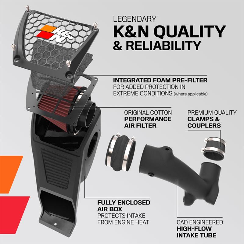 K&N 63-1588 K&N 63 Series Aircharger High Performance Cold Air Intake ...