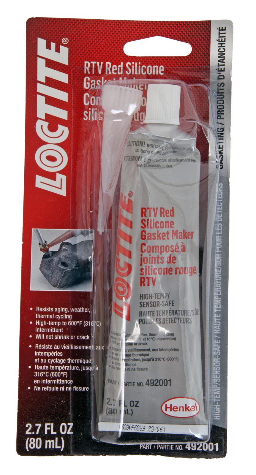 Loctite 492001 Loctite RTV Red Silicone Gasket Maker | Summit Racing