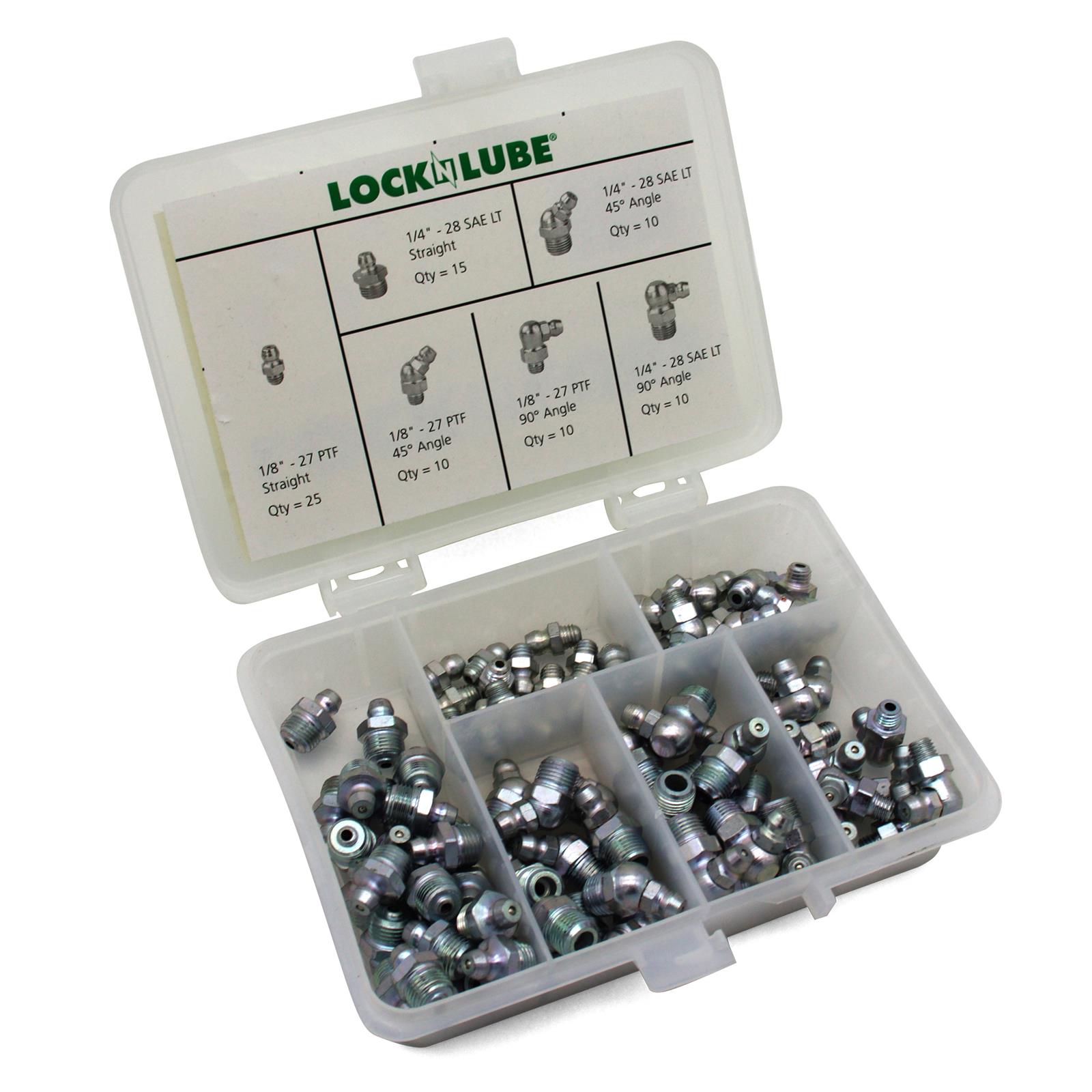 LockNLube LNL141 LockNLube 80-Piece Grease Fitting Sets | Summit Racing
