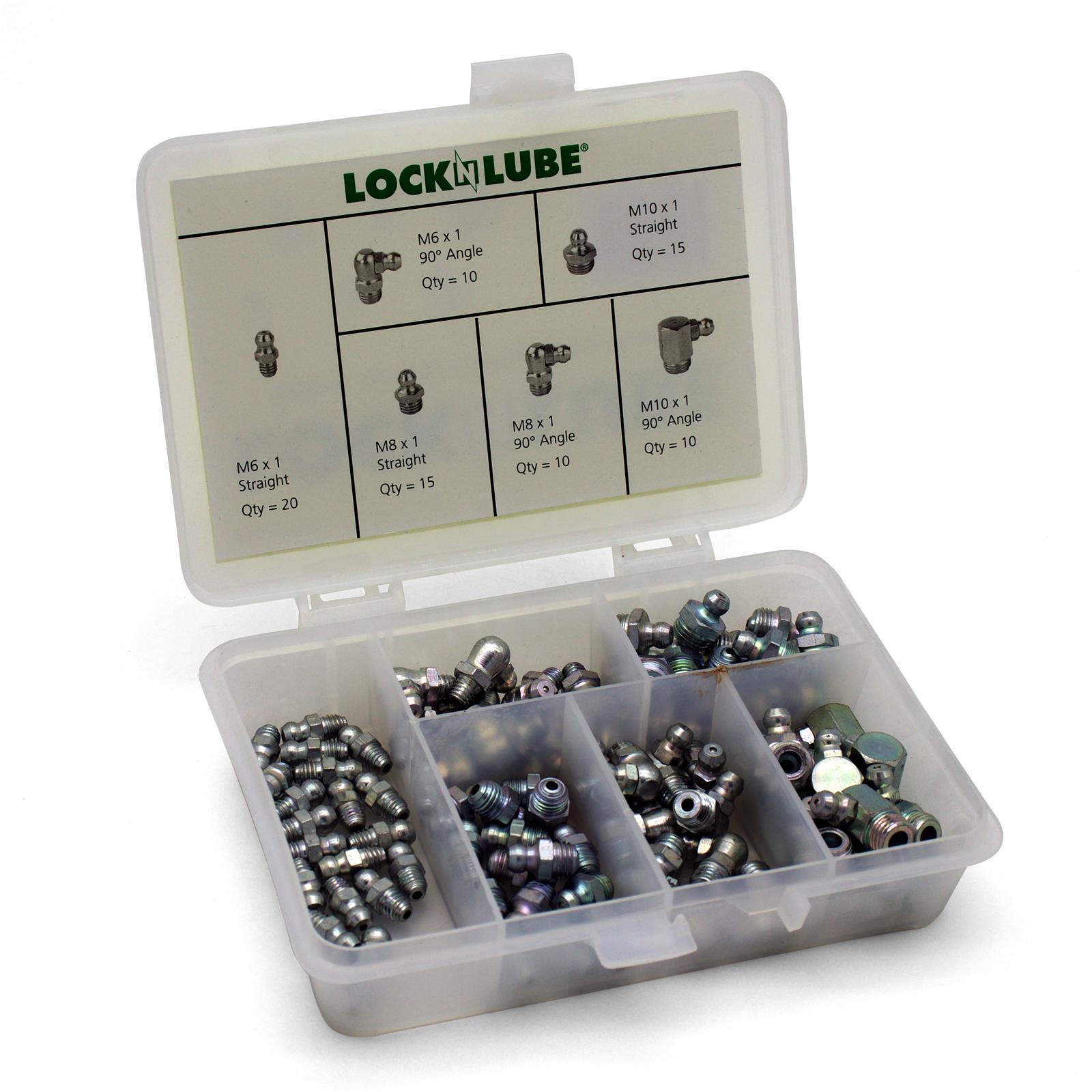 LockNLube LNL142 LockNLube 80-Piece Grease Fitting Sets | Summit Racing