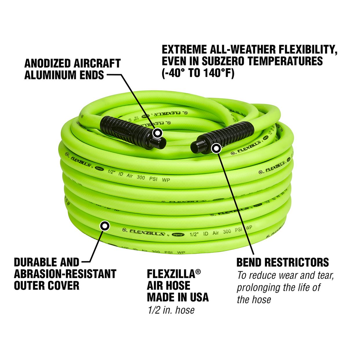 Flexzilla HFZ12100YW4 Flexzilla Air Hoses | Summit Racing