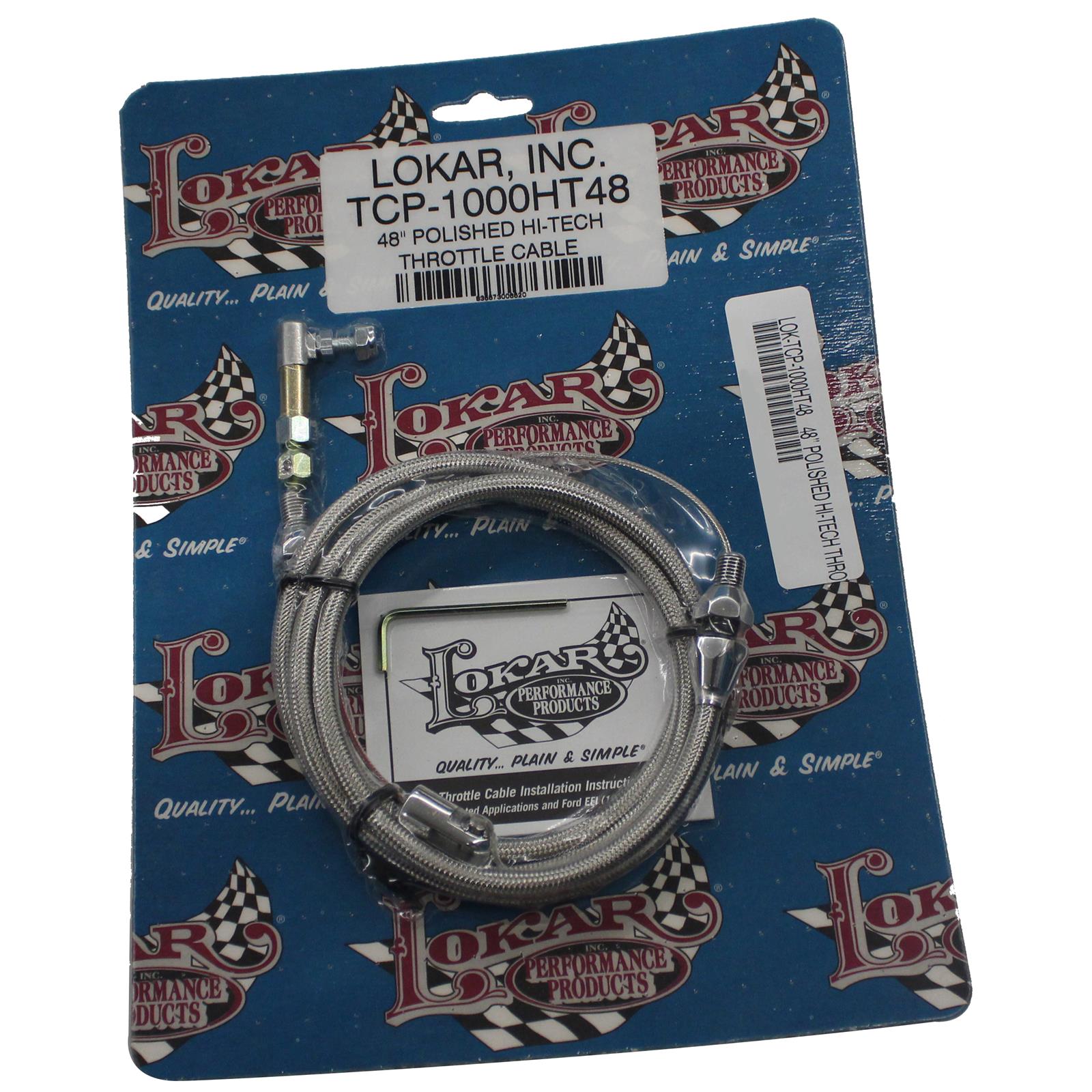 Lokar TCP-1000HT48 Lokar Polished Hi-Tech Throttle Cables | Summit Racing