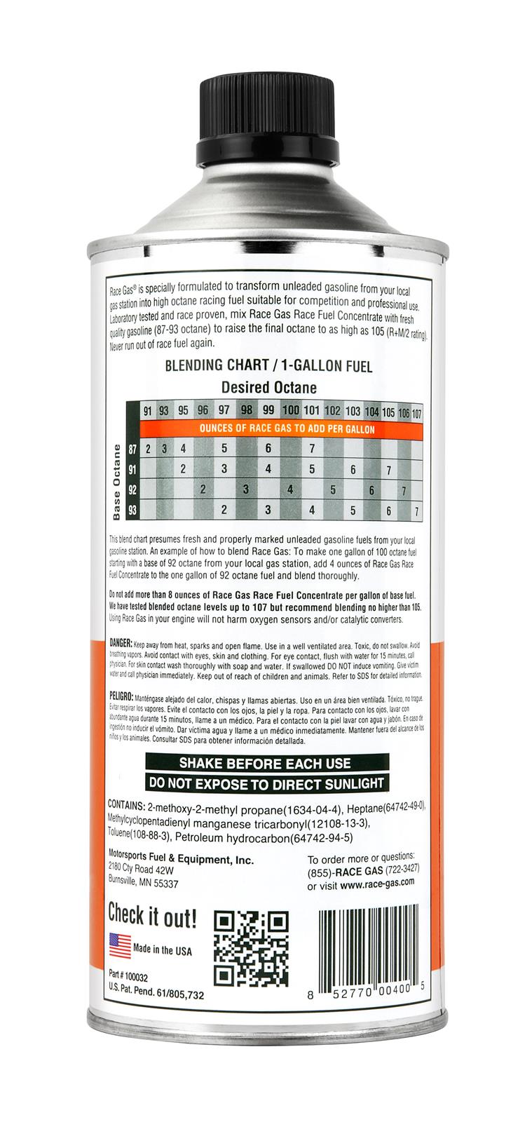 Race Gas 100032 Race Gas Race Fuel Concentrate | Summit Racing