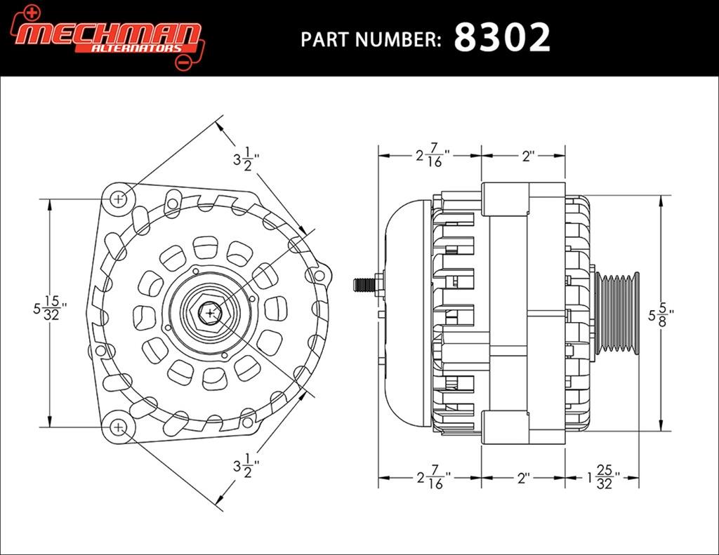 MechMan B8302370B MechMan Elite Series Billet Alternators | Summit Racing