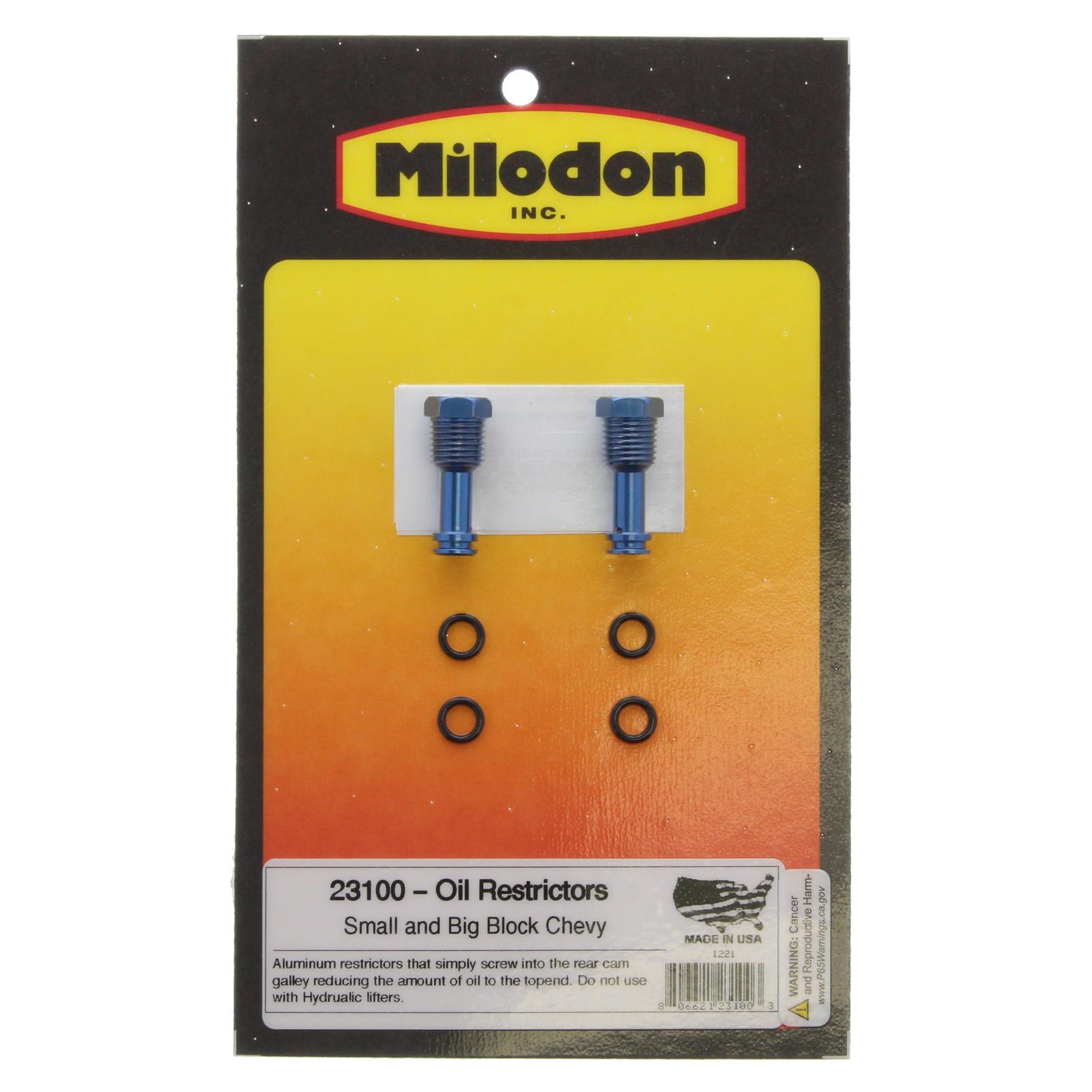 Milodon Oil Flow Restrictor Plugs 23100 Reviews | Summit Racing