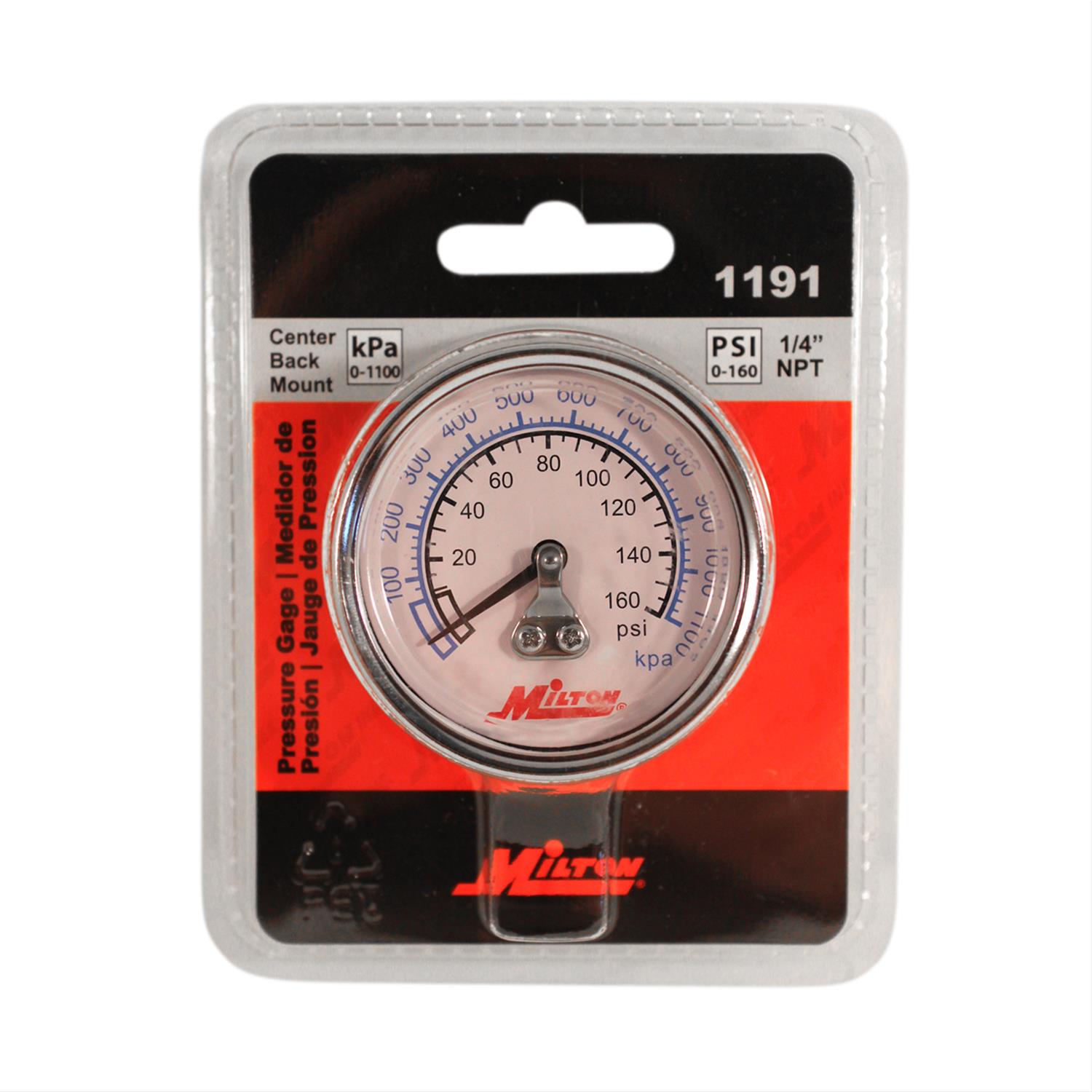 Milton Industries 1191 Milton Mini Pressure Gauges | Summit Racing