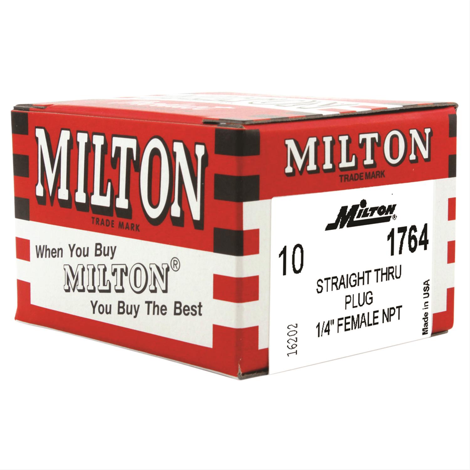 Milton Industries 1764 Milton Straight Through Plugs | Summit Racing