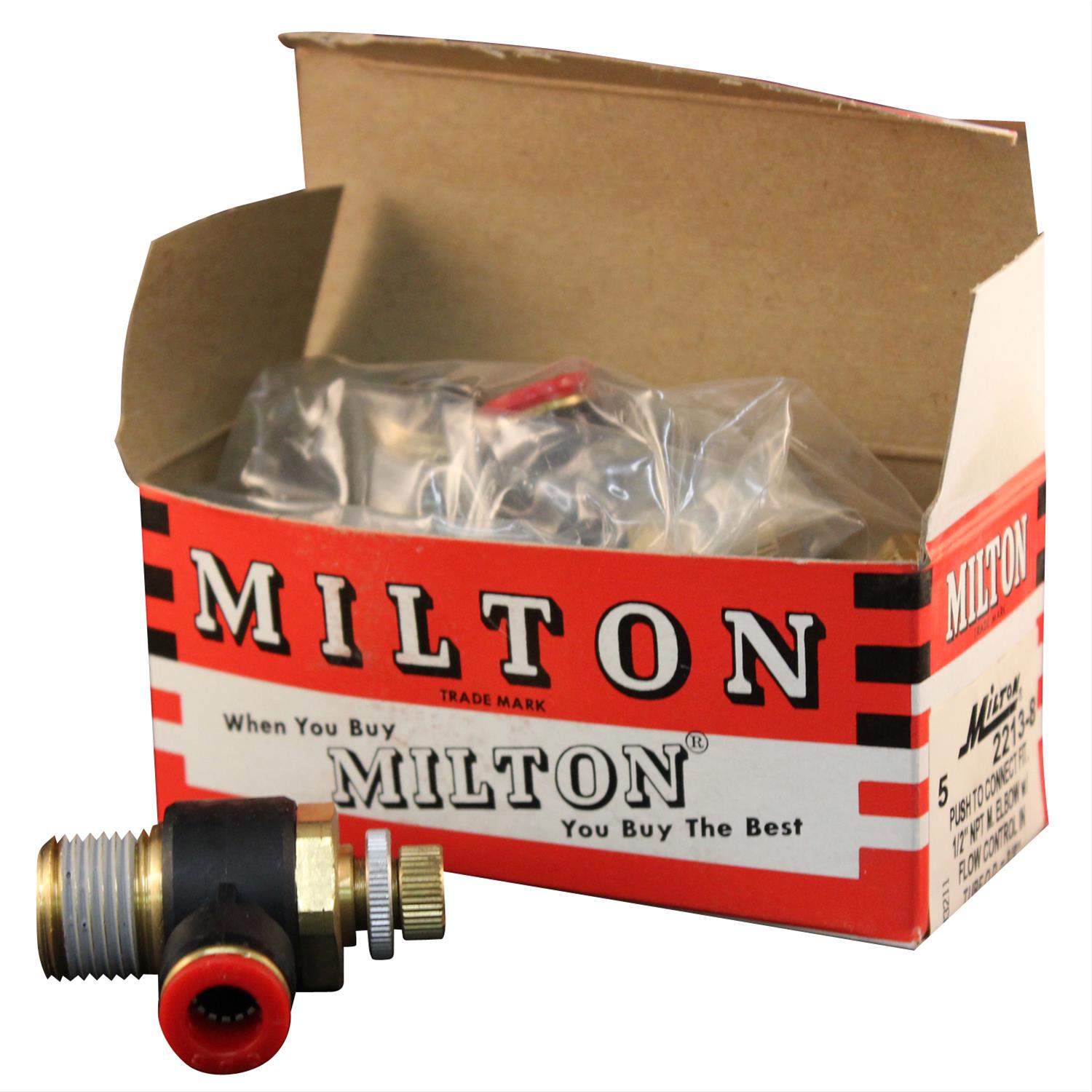 Milton Industries 2213-8 Milton Flow Control Push-to-Connect Fittings ...