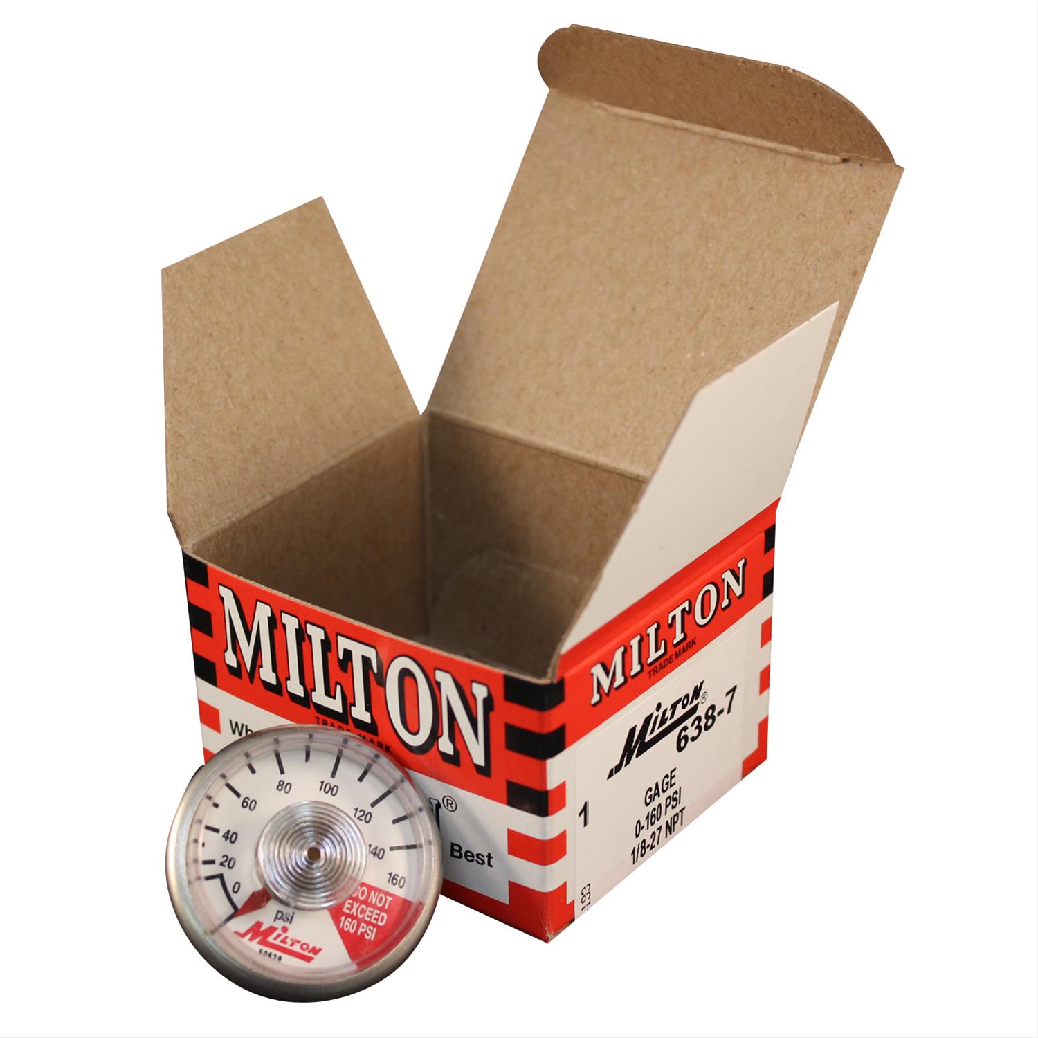 Milton Industries 638-7 Milton Pressure Gauges | Summit Racing
