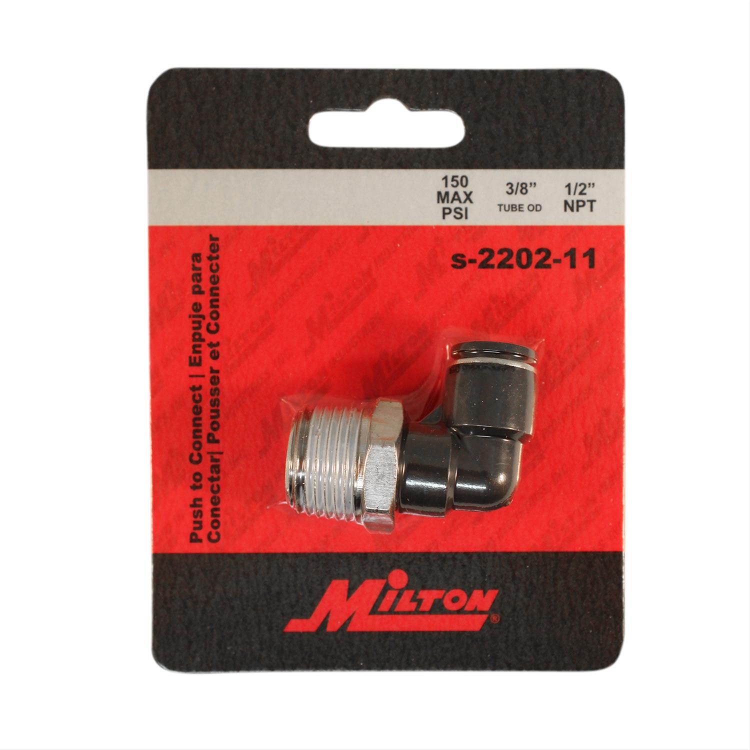 Milton Industries S-2202-11 Milton Push-to-Connect Fittings | Summit Racing