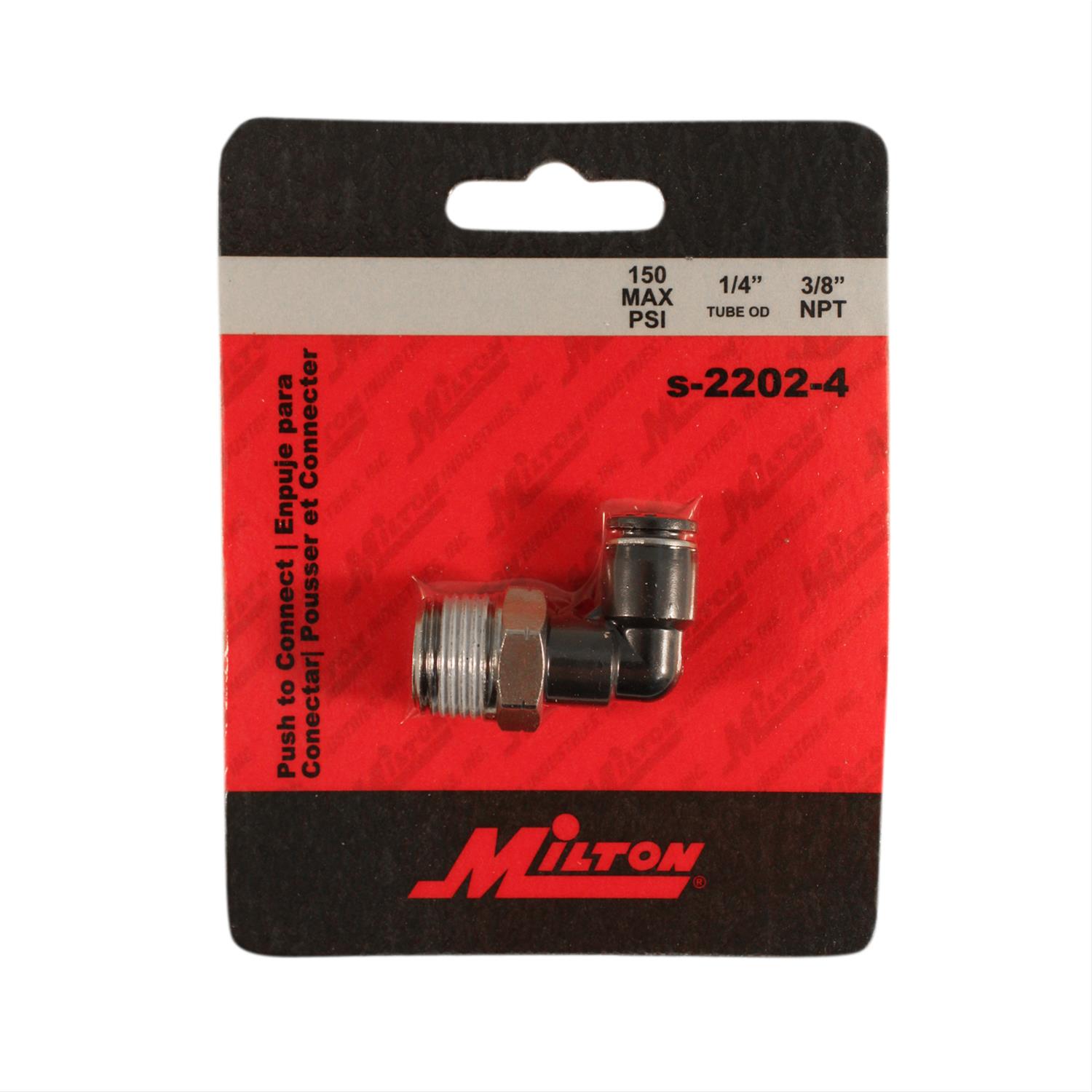 Milton Industries S-2202-4 Milton Push-to-Connect Fittings | Summit Racing