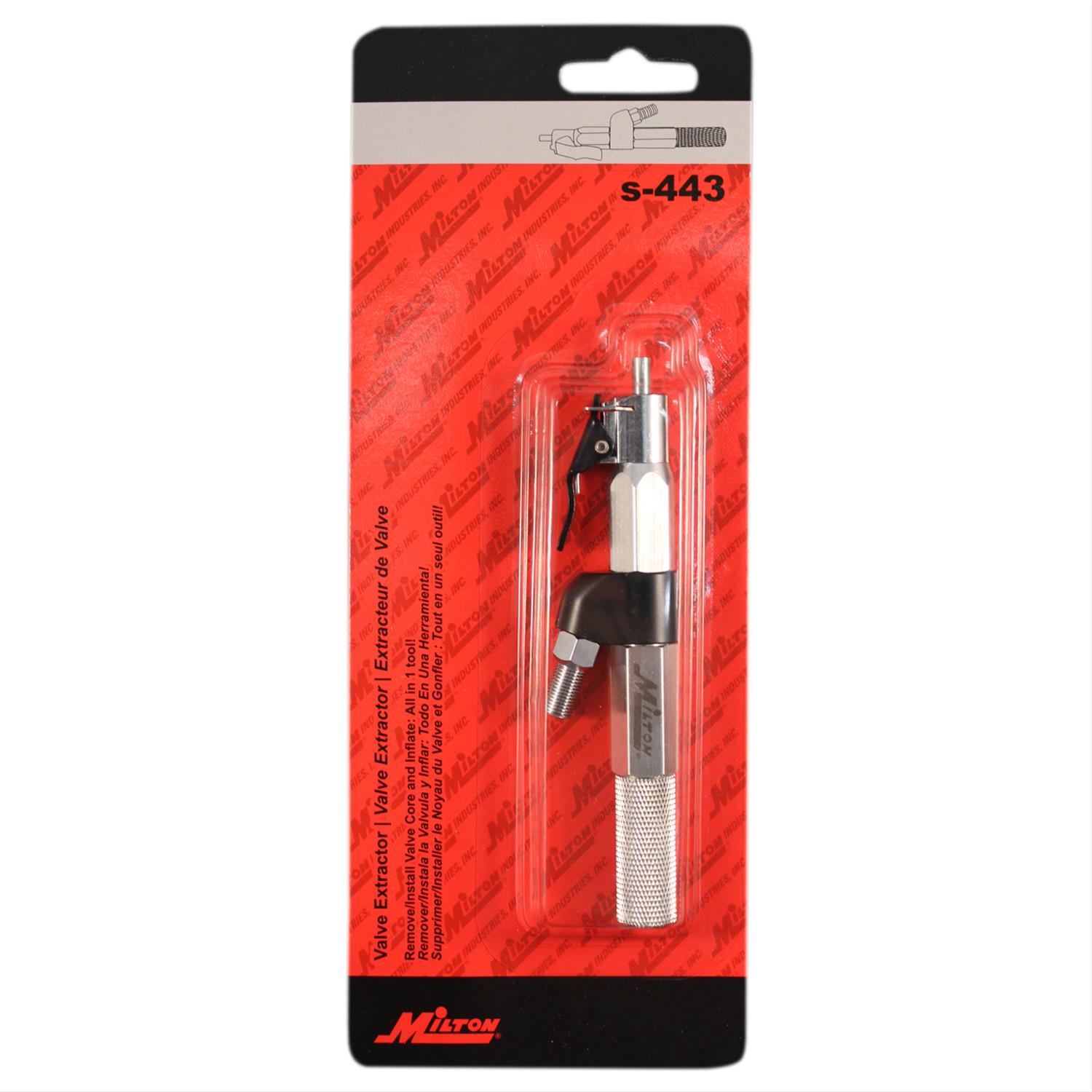 Milton Industries S-443 Milton 3-in-1 Tire Valve Extractor and Inflator ...