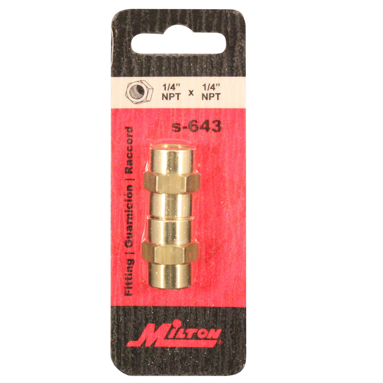 Milton Industries S-643 Milton Hex Coupling Fittings | Summit Racing