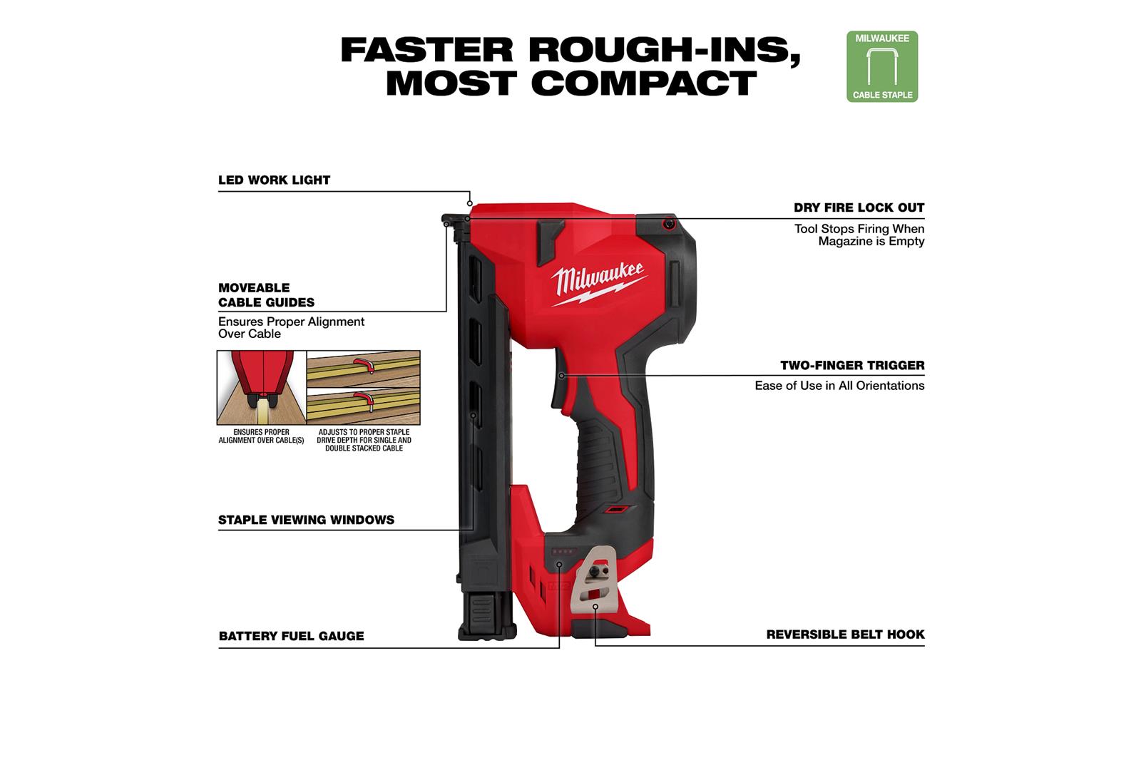 Milwaukee Tool 2448-20 Milwaukee M12 Cable Staplers | Summit Racing