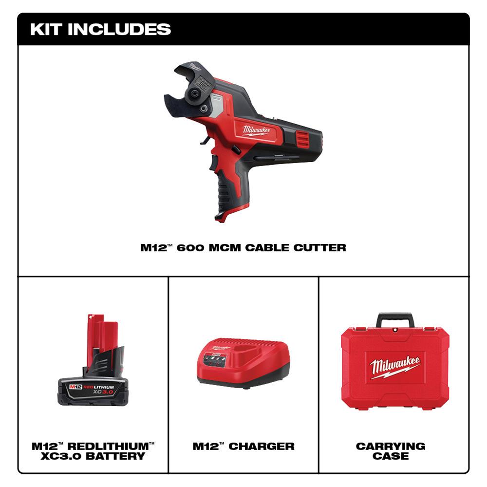 Milwaukee Tool 2472-21XC Milwaukee M12 600 MCM Cable Cutters | Summit ...