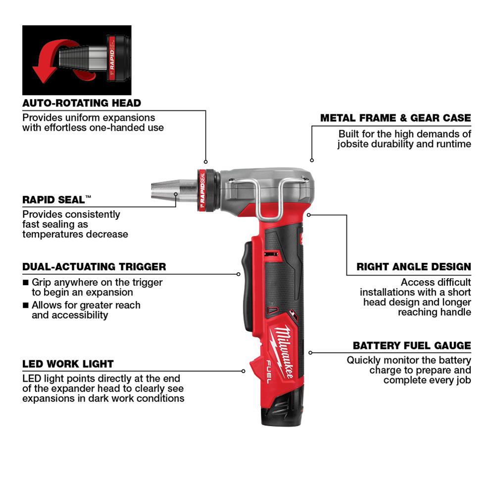 Milwaukee Tool 2532-22 Milwaukee M12 FUEL ProPEX Expanders with RAPID ...