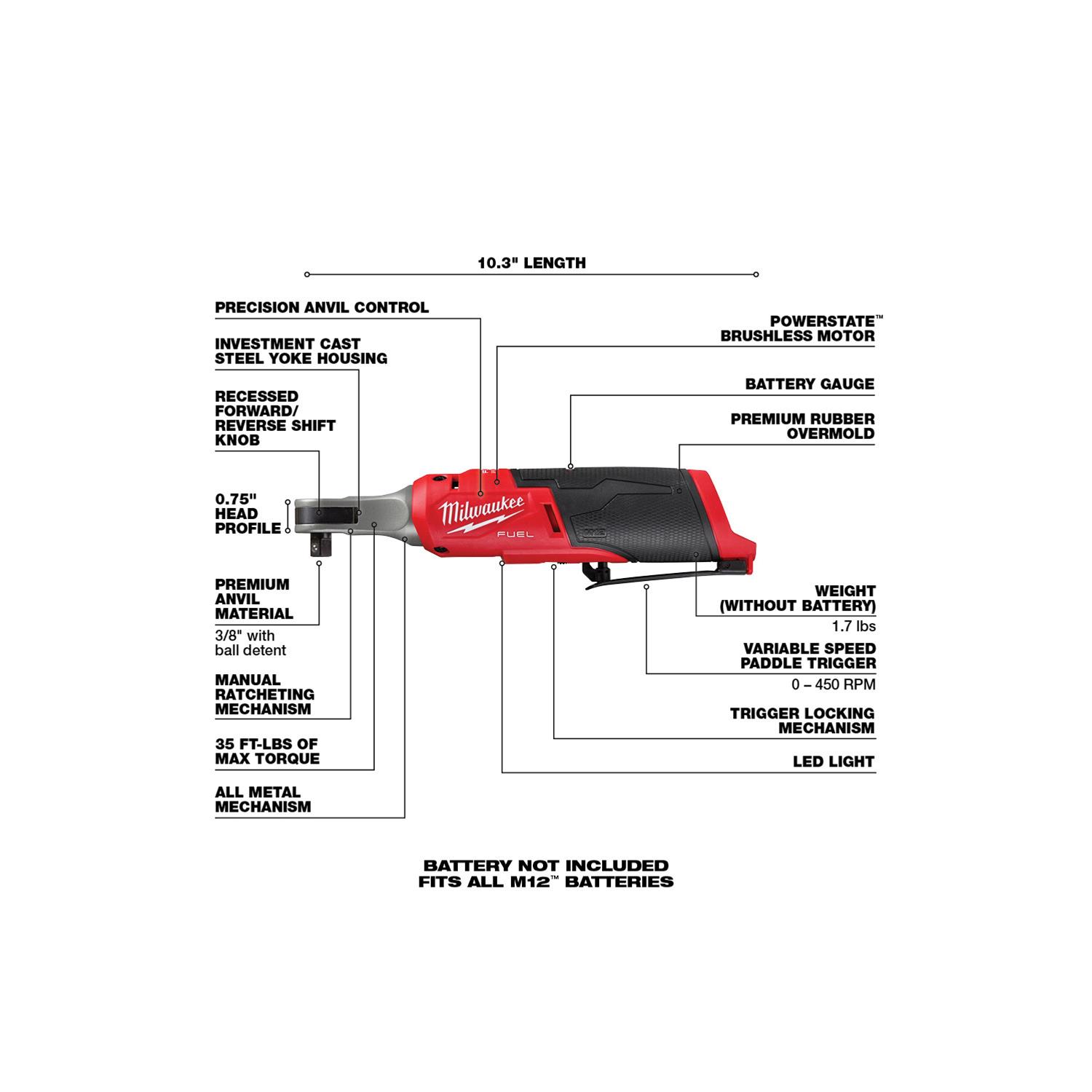 Milwaukee Tool 2567-20 Milwaukee M12 FUEL Cordless Lithium-Ion High ...