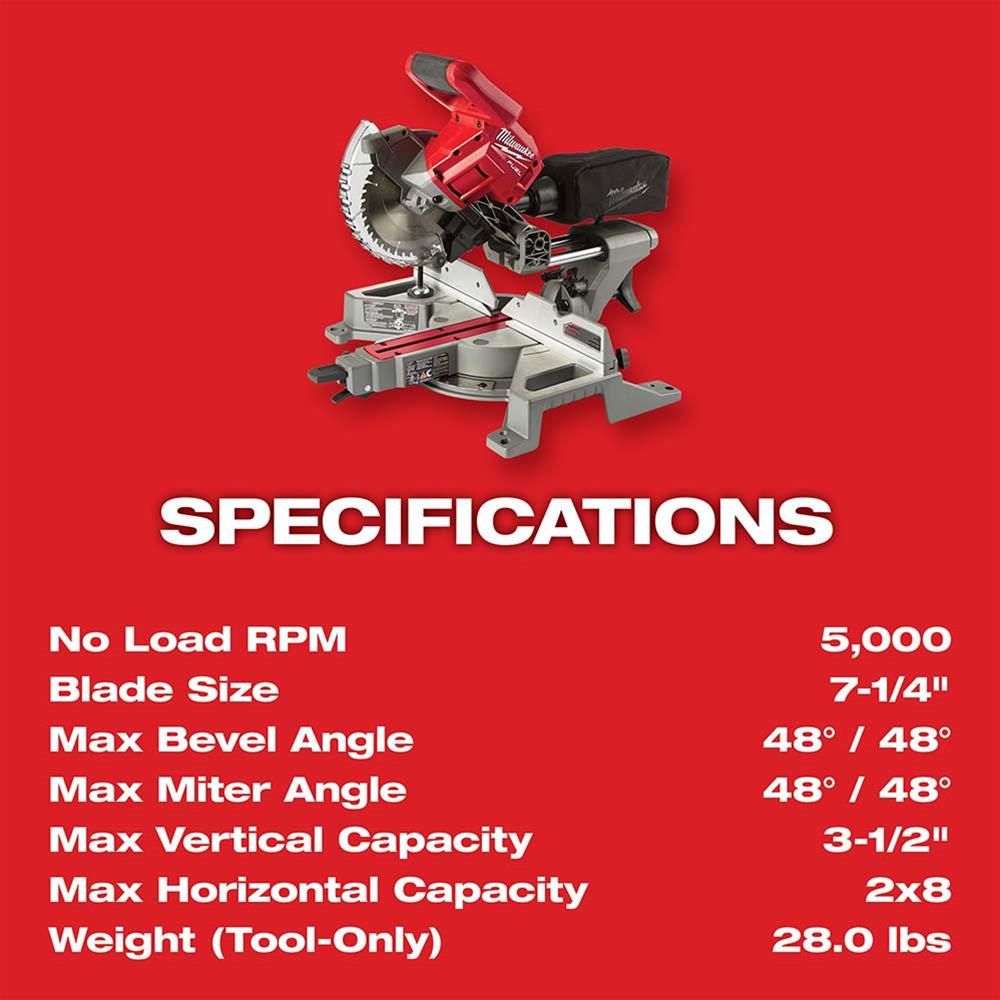 Milwaukee Tool 2733-20 Milwaukee M18 FUEL 7 1/4 in. Dual Bevel Sliding ...