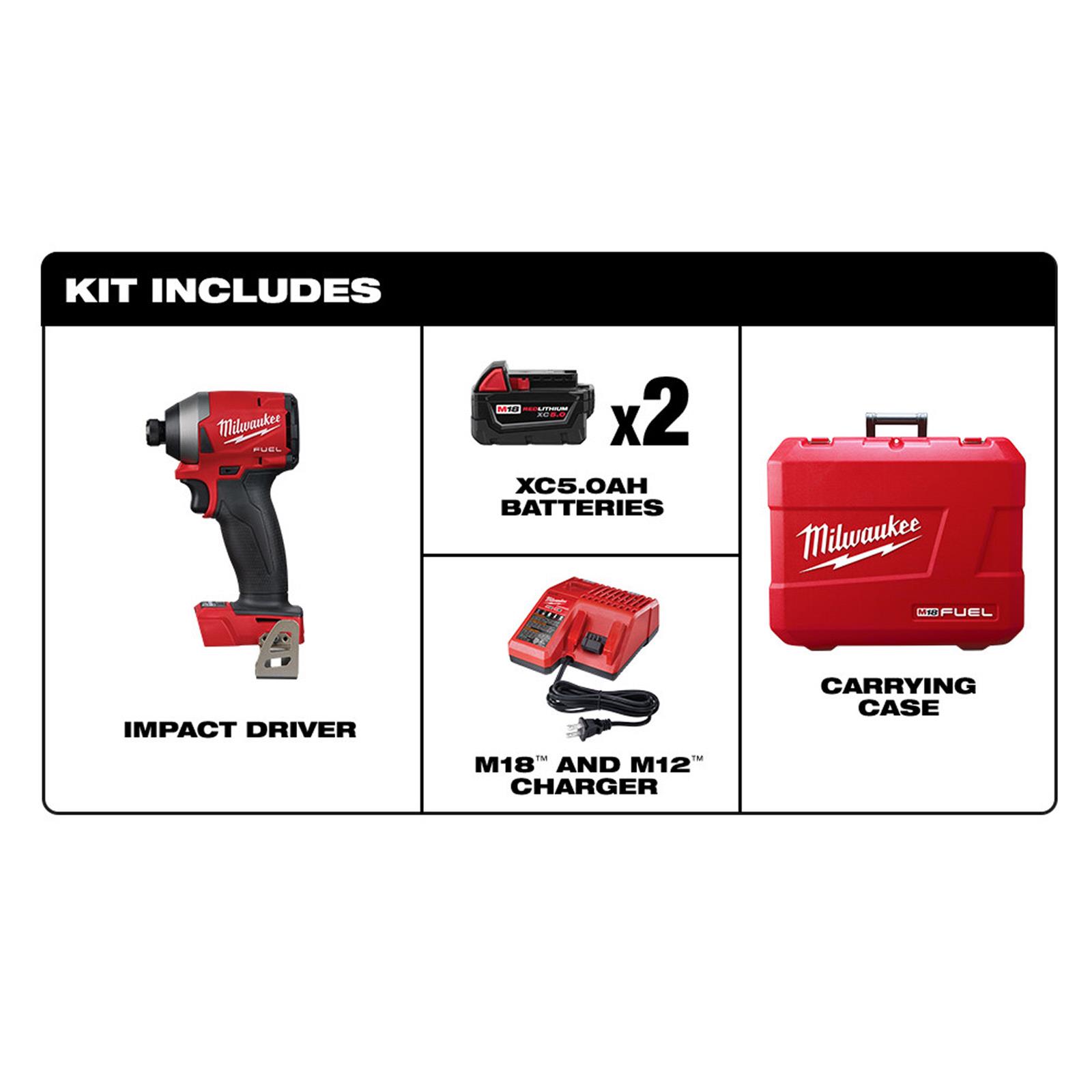 Milwaukee Tool 2853-22 Milwaukee M18 FUEL Cordless Lithium-Ion Impact ...