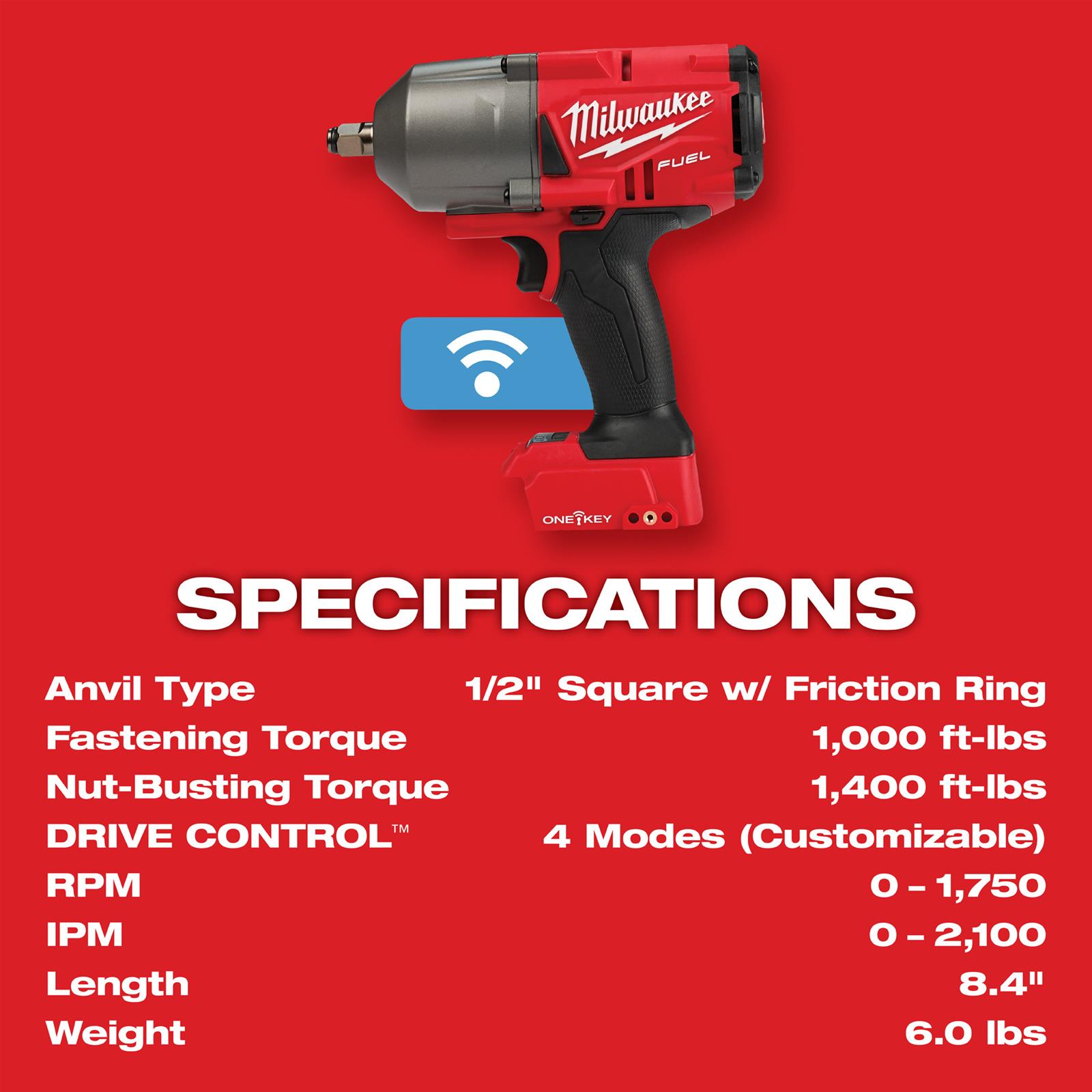 Milwaukee Tool 2863-20 Milwaukee M18 FUEL ONE-KEY High-Torque 1/2 in ...