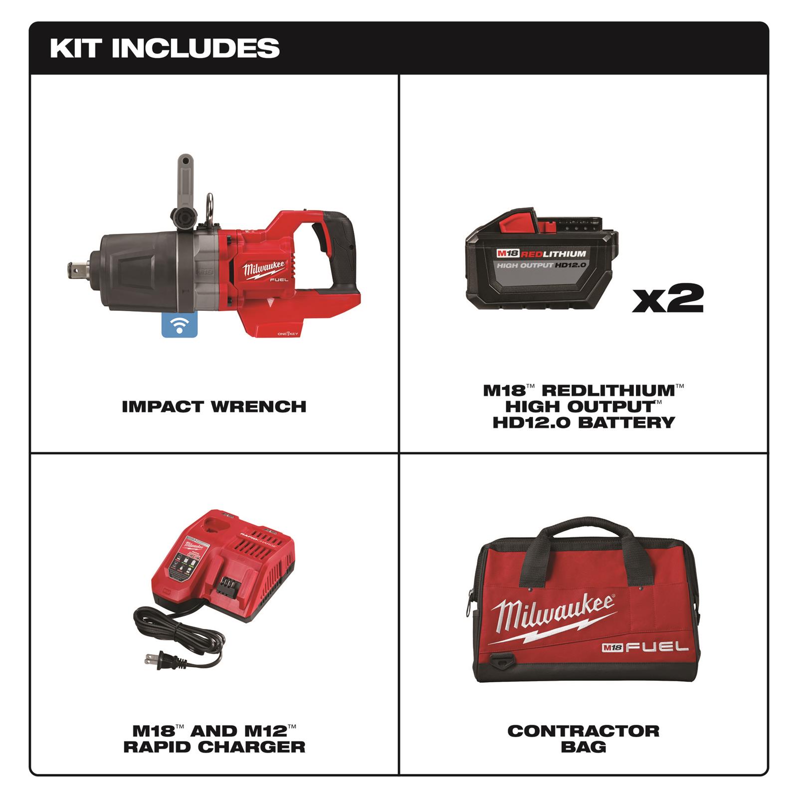 Milwaukee Tool 2868-22HD Milwaukee M18 FUEL 1 in. D-Handle High-Torque ...