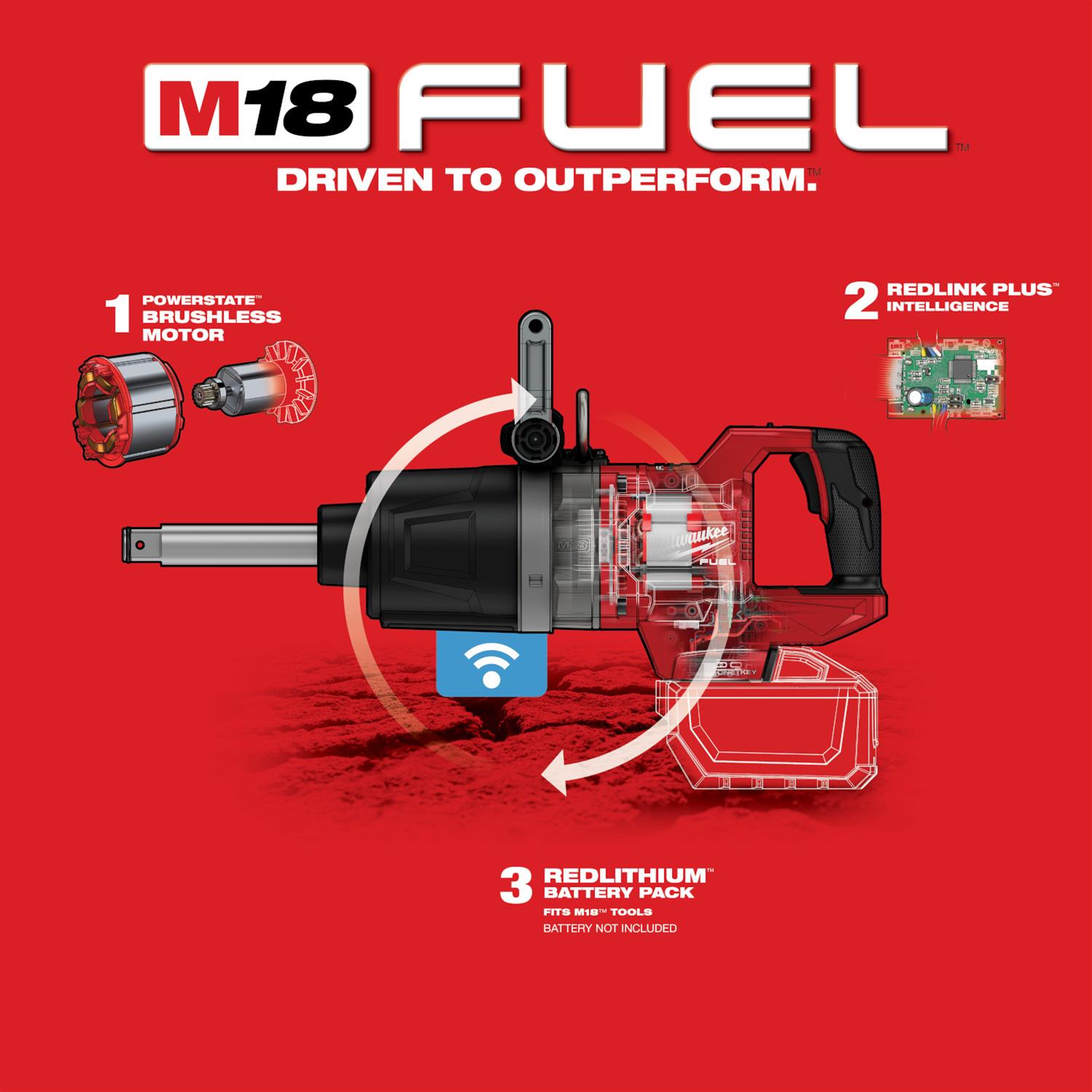 Milwaukee Tool 2869-20 Milwaukee M18 FUEL 1 in. D-Handle Extension ...