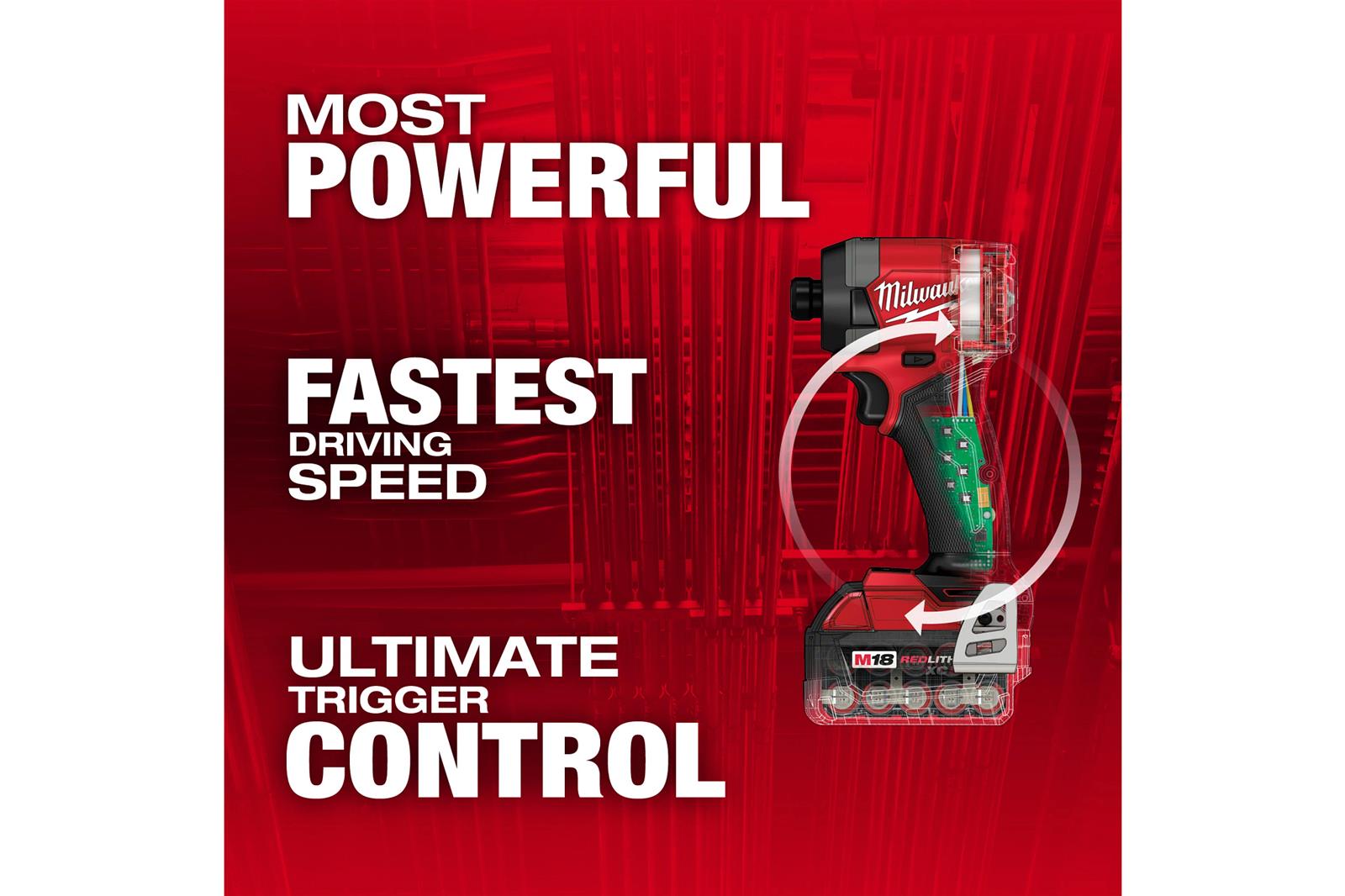 Milwaukee Tool 2953-22 Milwaukee M18 FUEL Brushless 1/4 in. Hex Impact ...