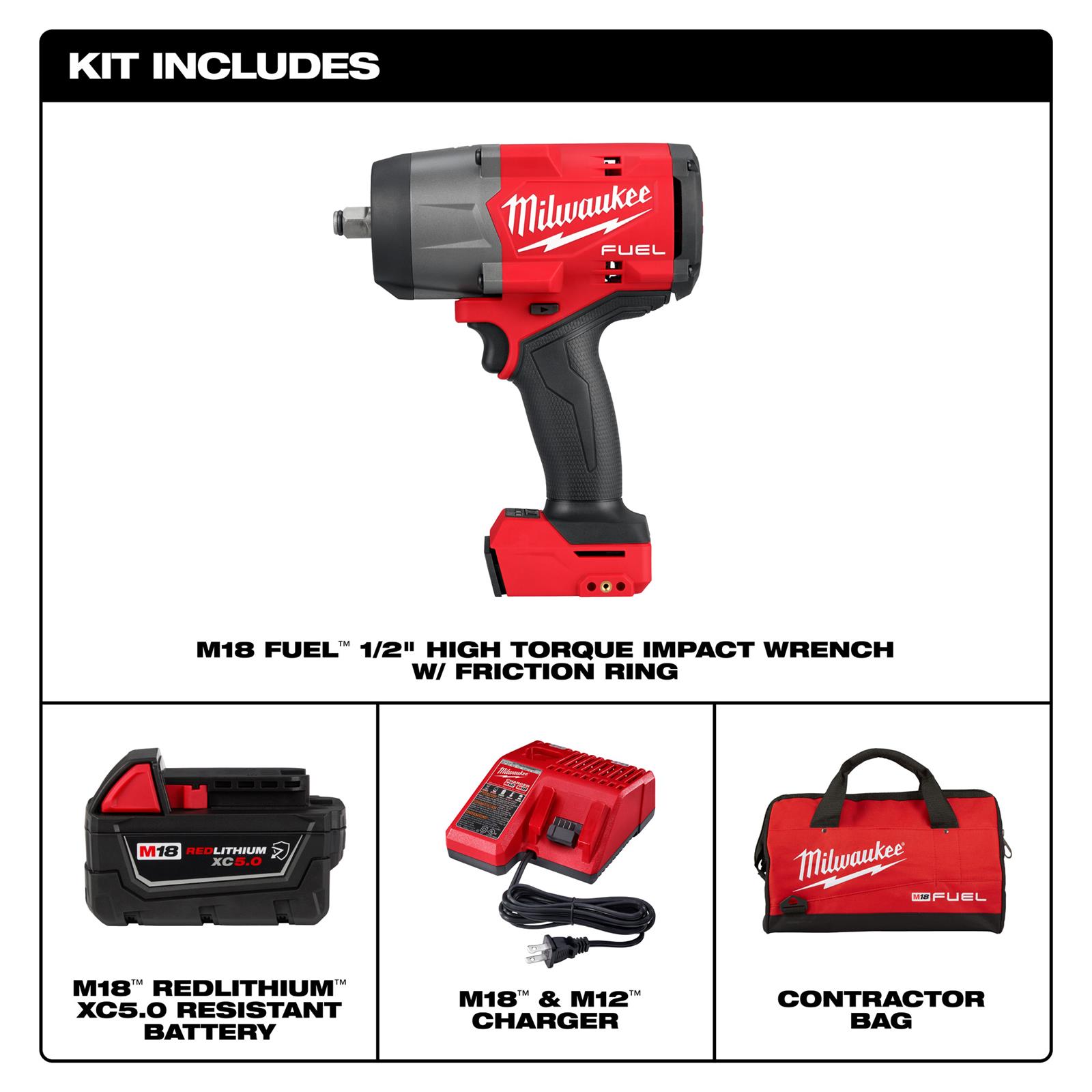 Milwaukee Tool 2967-21B Milwaukee M18 FUEL 1/2 in. High-Torque Impact ...