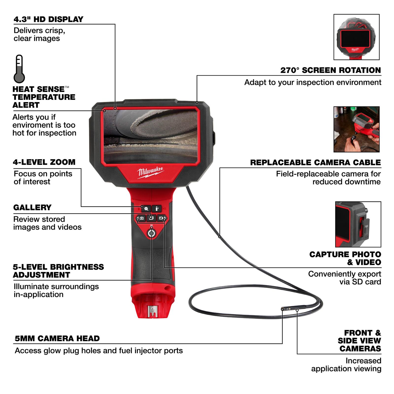 Milwaukee Tool 3150-20 Milwaukee M12 Auto Technician Borescopes ...