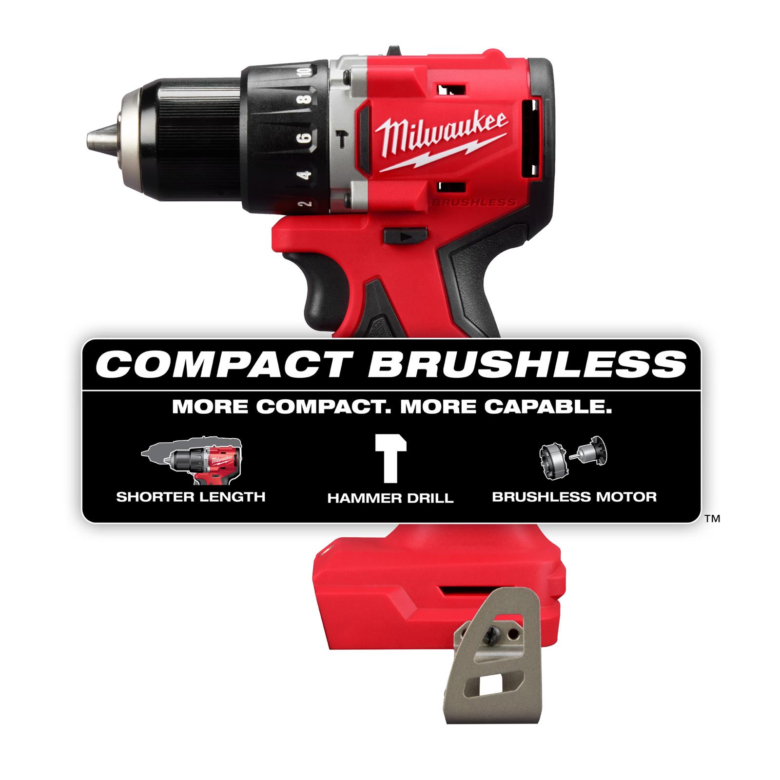 Milwaukee Tool 3602-20 Milwaukee M18 Brushless Hammer Drill Drivers ...