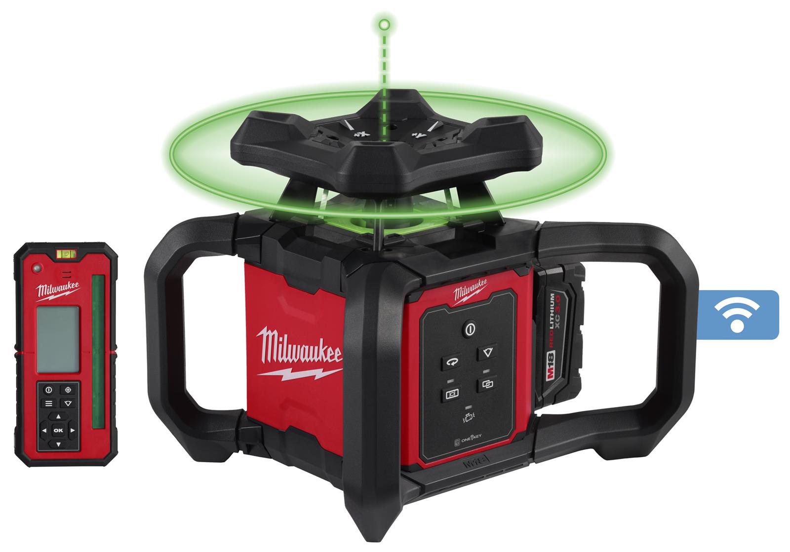 Milwaukee Tool 3702-21 Milwaukee M18 Green Interior Rotary Laser Level ...