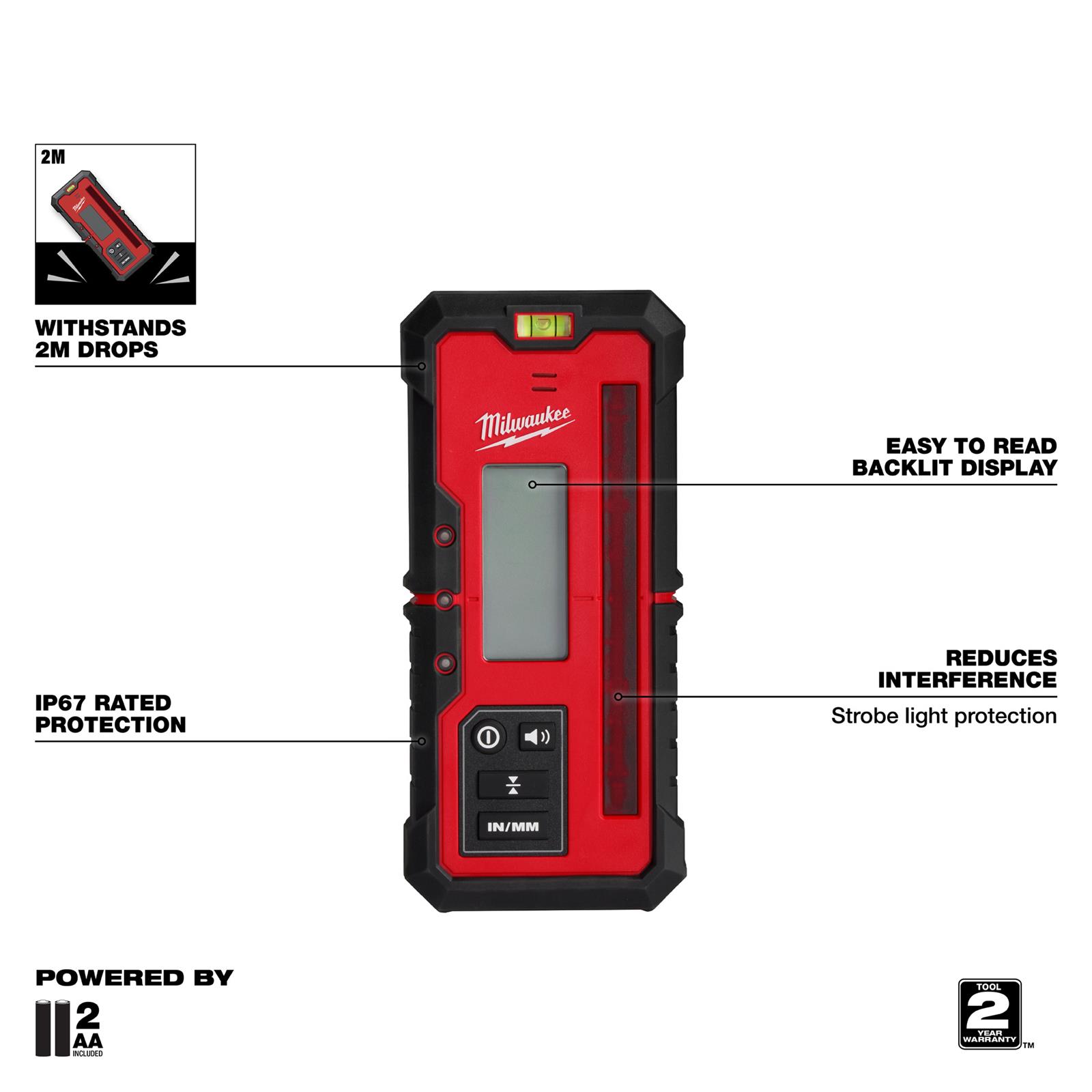 Milwaukee Tool 3701-21 Milwaukee M18 Red Exterior Rotary Laser Level ...
