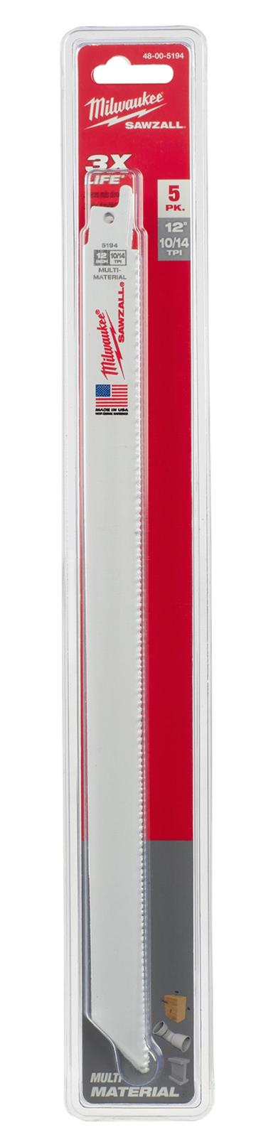 Milwaukee Tool 48-00-5194 Milwaukee SAWZALL Standard Metal Blades ...