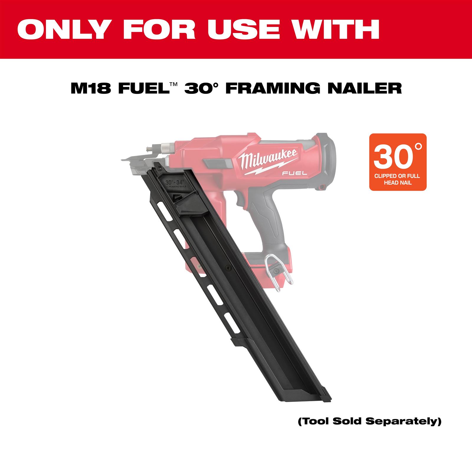 Milwaukee Tool 48-08-2745 Milwaukee M18 FUEL 30-Degree Framing Nailer ...