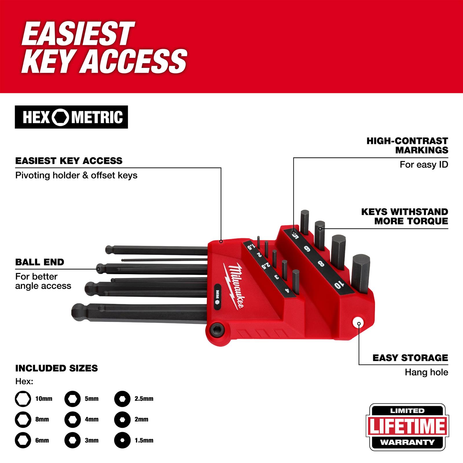 Milwaukee Tool 48-22-2187 Milwaukee L-Style Hex Key Sets | Summit Racing