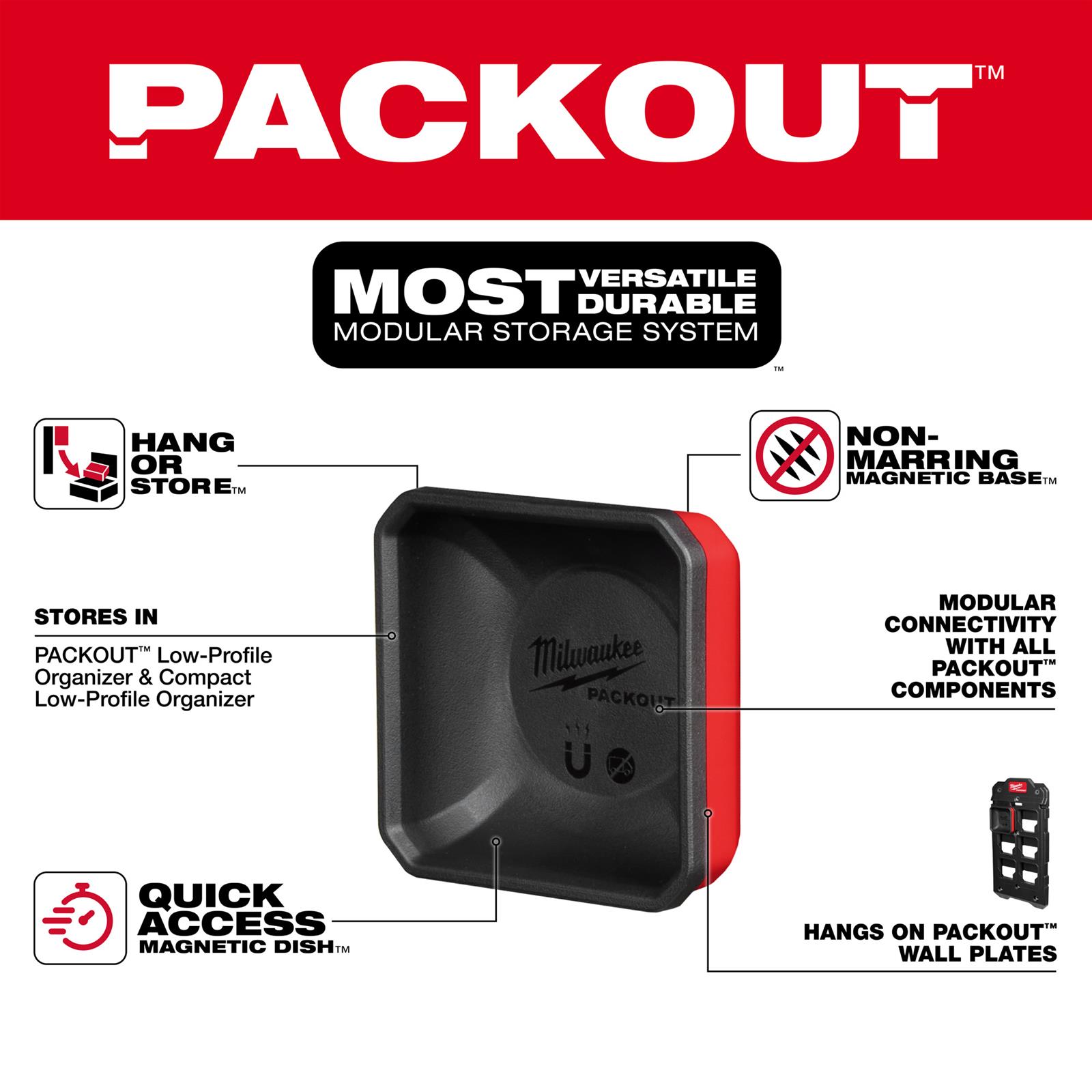 Milwaukee Tool 48-22-8070 Milwaukee PACKOUT Magnetic Bins | Summit Racing