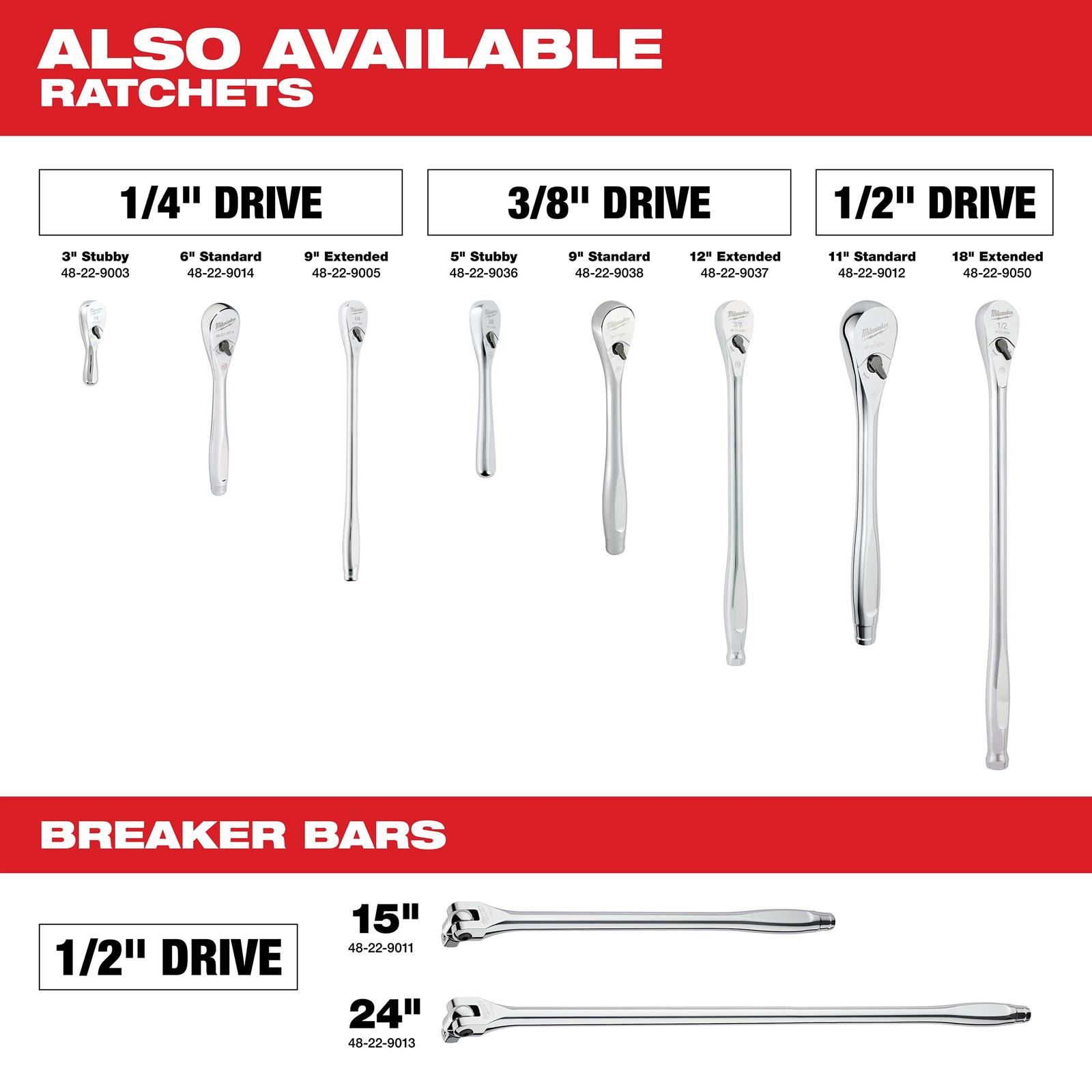 Milwaukee Tool 48-22-9008 Milwaukee 56-Piece Ratchet and Socket Sets ...