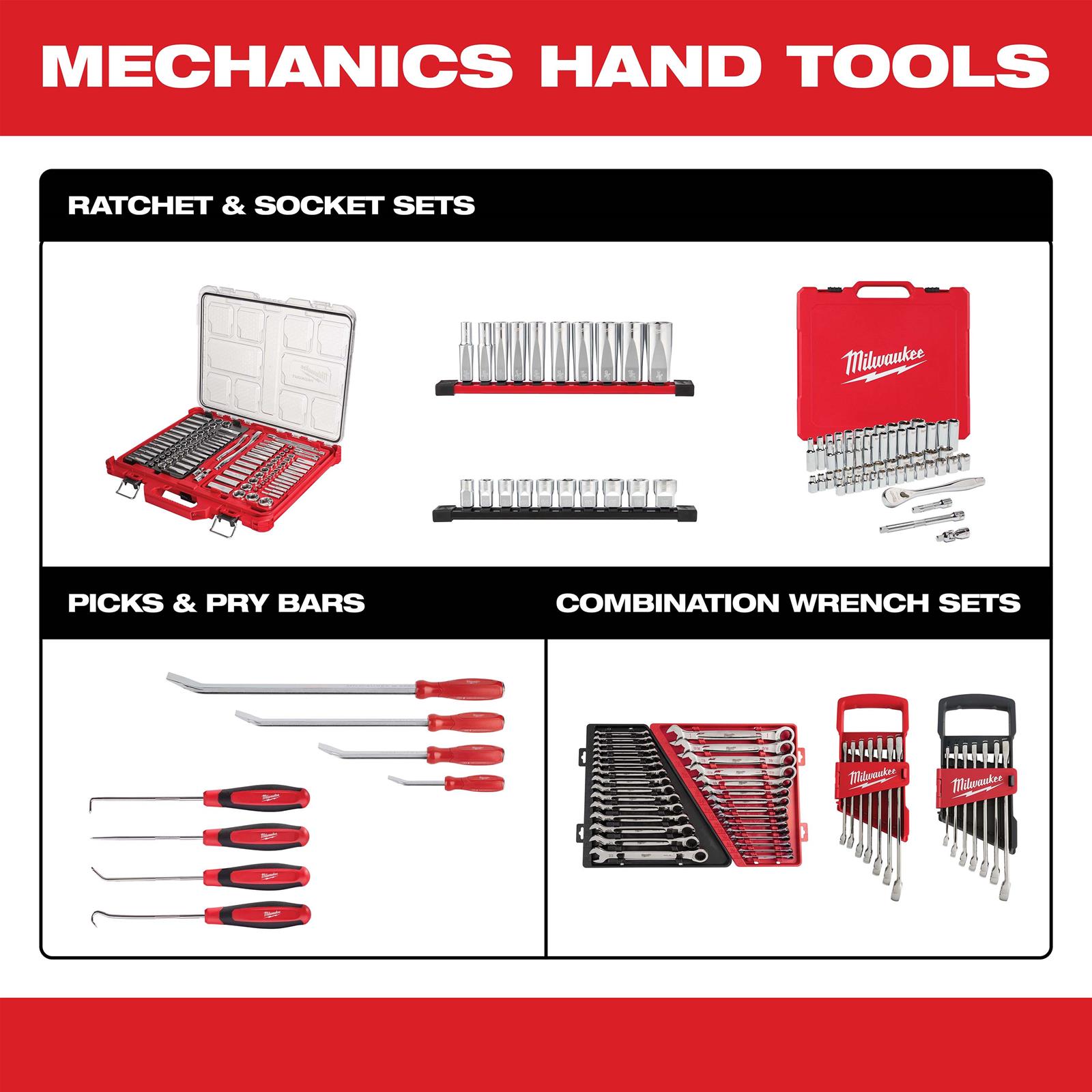 Milwaukee Tool 48-22-9008 Milwaukee 56-Piece Ratchet and Socket Sets ...