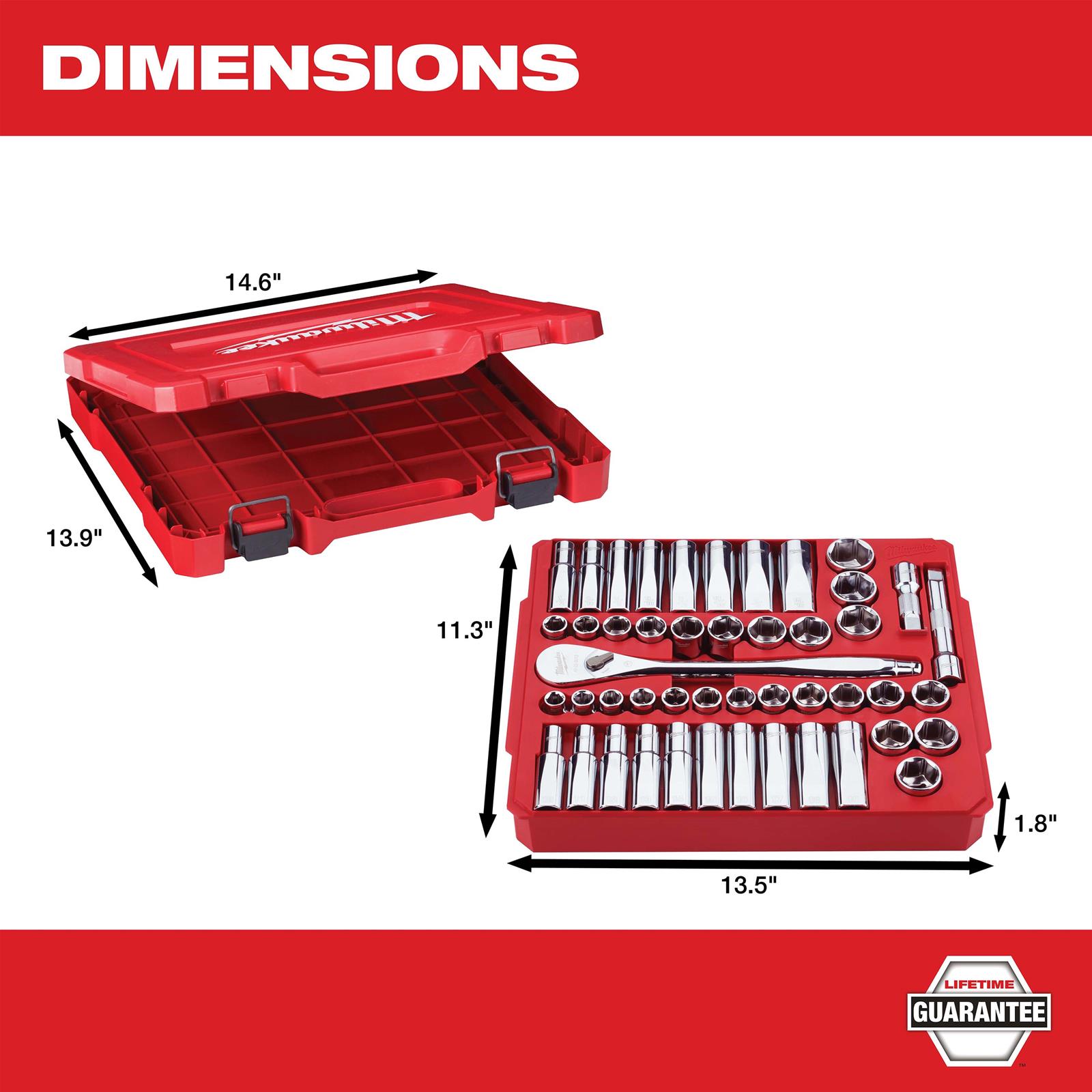 Milwaukee Tool 48-22-9010 Milwaukee 47-Piece Ratchet and Socket Sets | Summit Racing