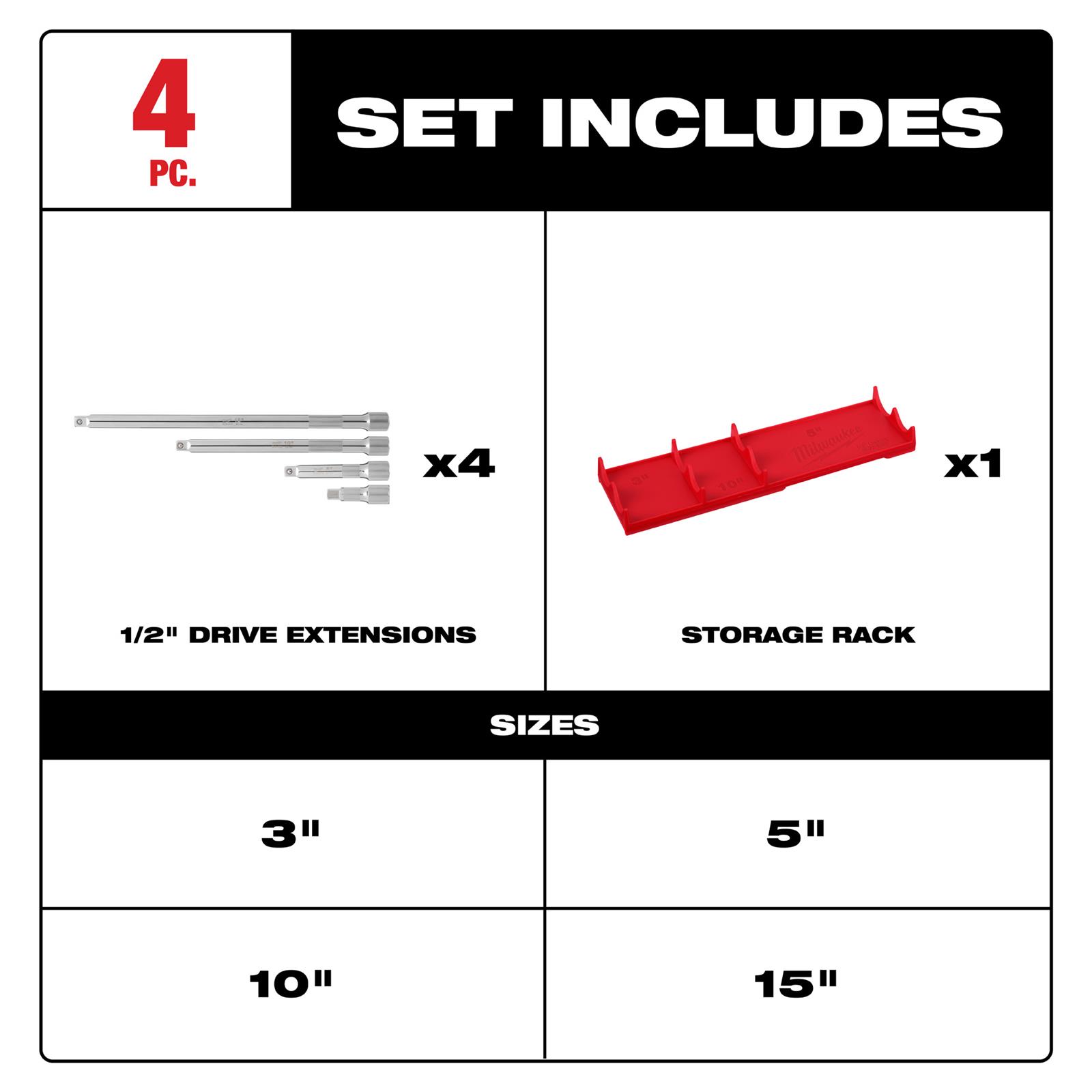 Milwaukee Tool 48-22-9342 Milwaukee Socket Extensions | Summit Racing