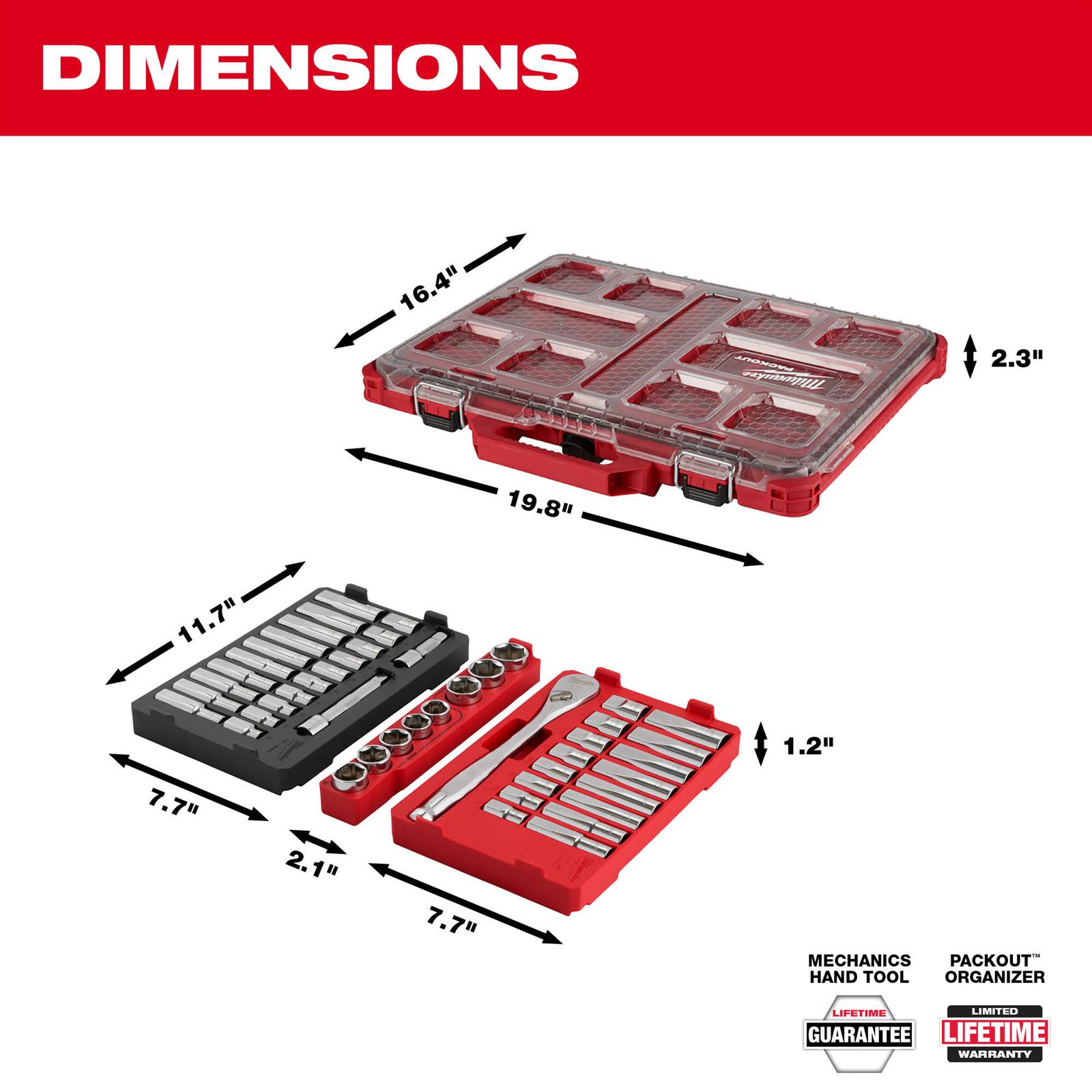Milwaukee Tool 48-22-9487 Milwaukee 47-Piece Ratchet and Socket Sets ...